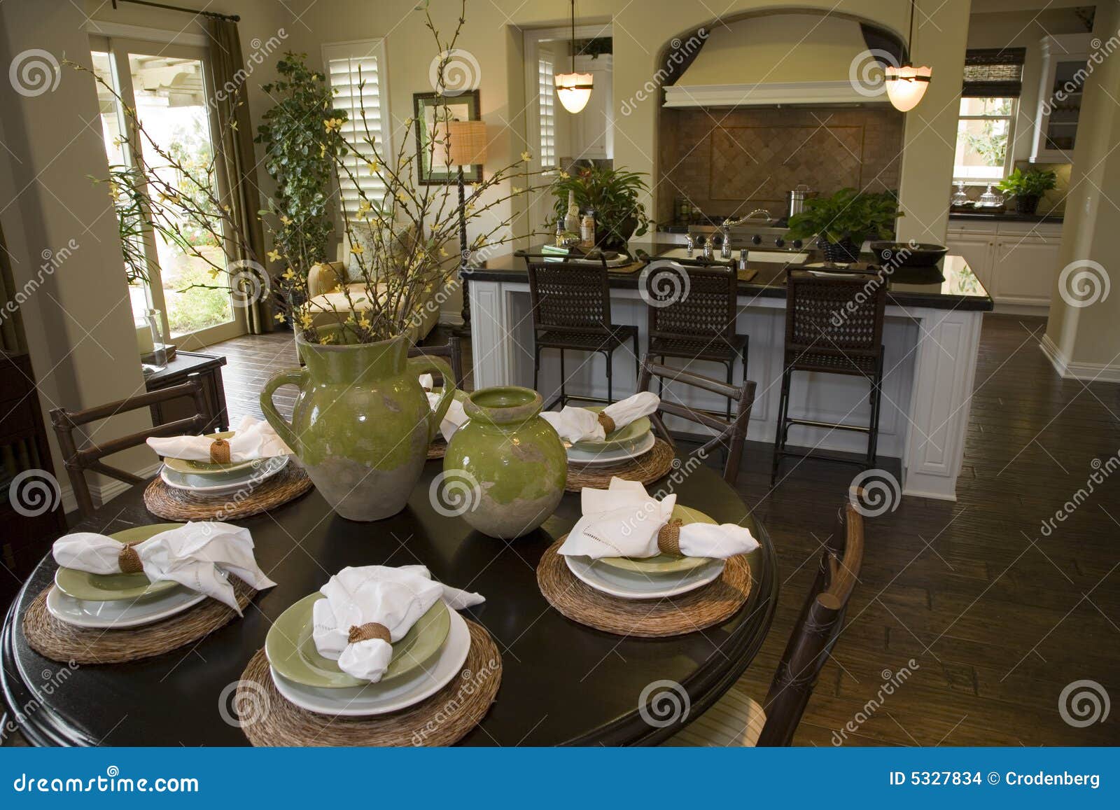 Luxury home dining table stock photo. Image of appliances - 5327834