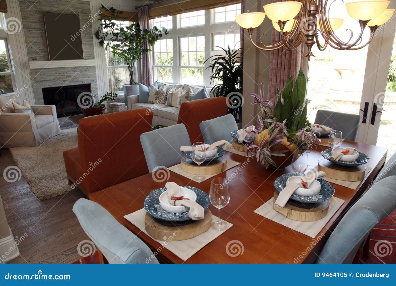Luxury home dining table stock image. Image of plates - 9464105