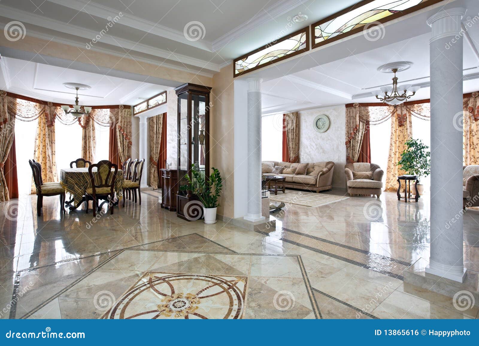 Luxury home interior stock photo. Image of marble, comfortable - 13865616