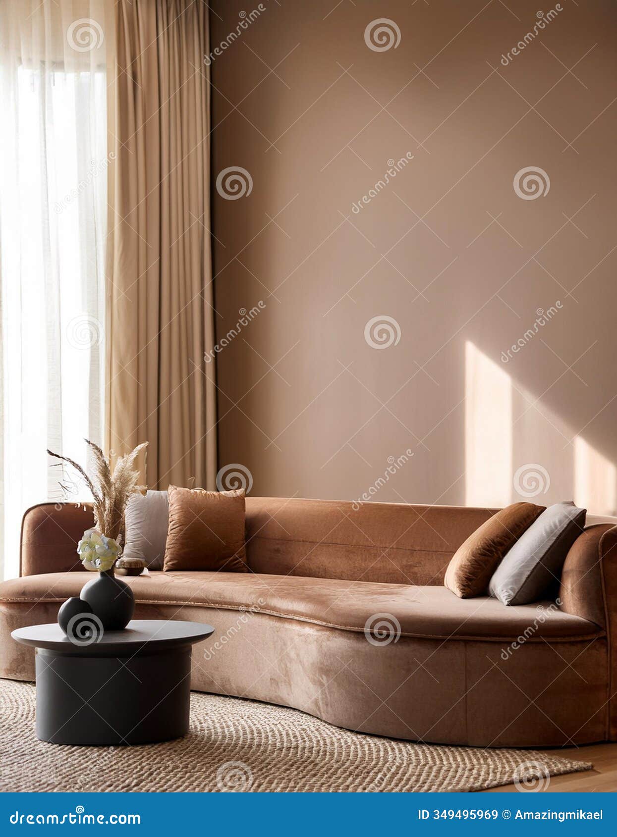 Luxury Home Interior Decor Elements in Mocha Mousse Color Scheme Stock ...