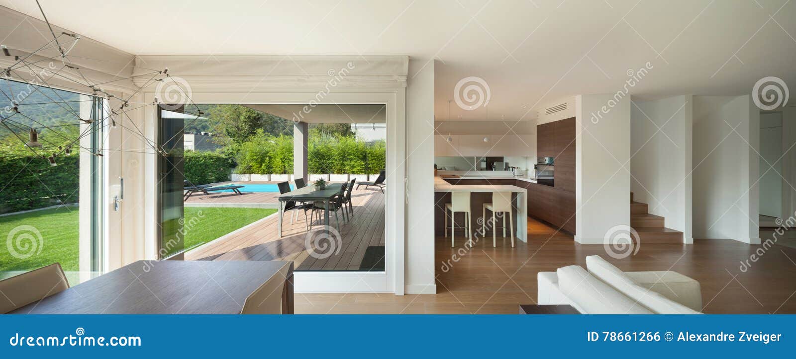 Luxury Home Interior, Wide Open Space Stock Photo - Image of light ...