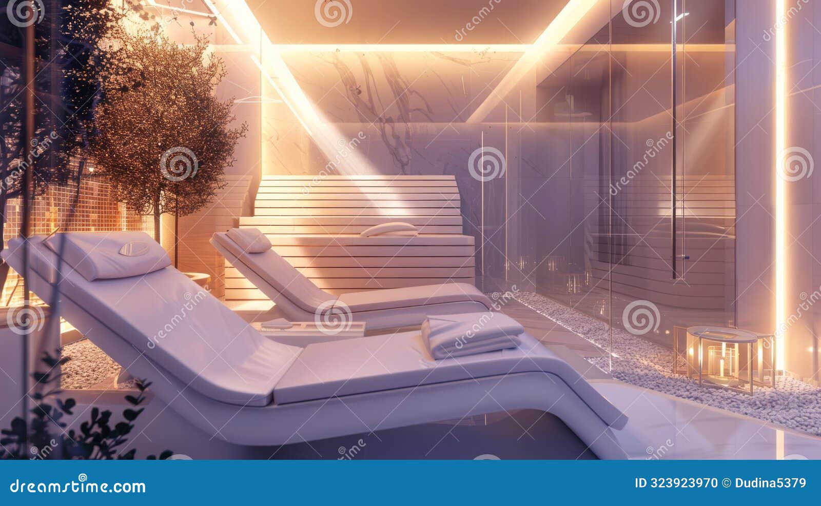 Luxury Home Spa Interior Design with Art Deco Elements and Ambient ...