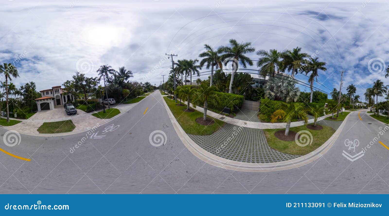 Luxury Homes in Miami Beach Shot with 360 Camera Stock Image - Image of ...