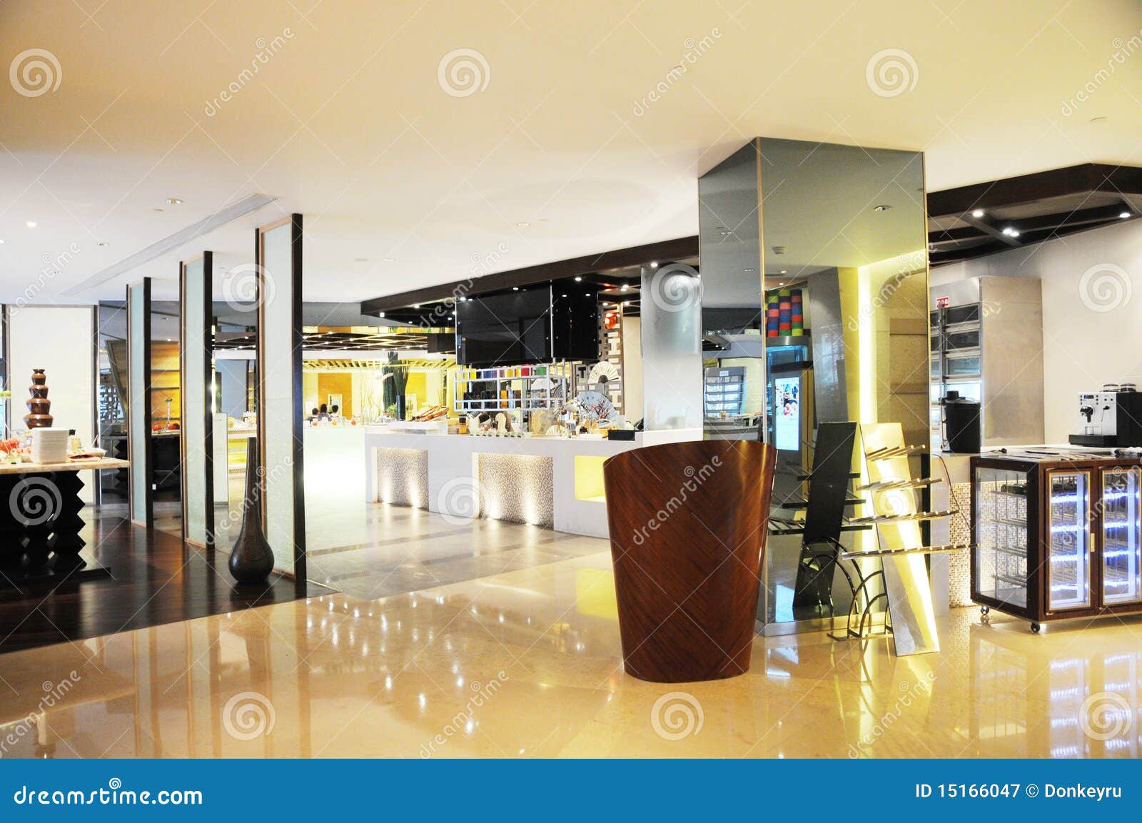 The luxury hotel cafeteria stock image. Image of interior - 15166047