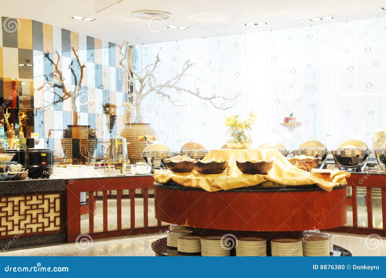 The luxury hotel cafeteria stock photo. Image of service - 8876380