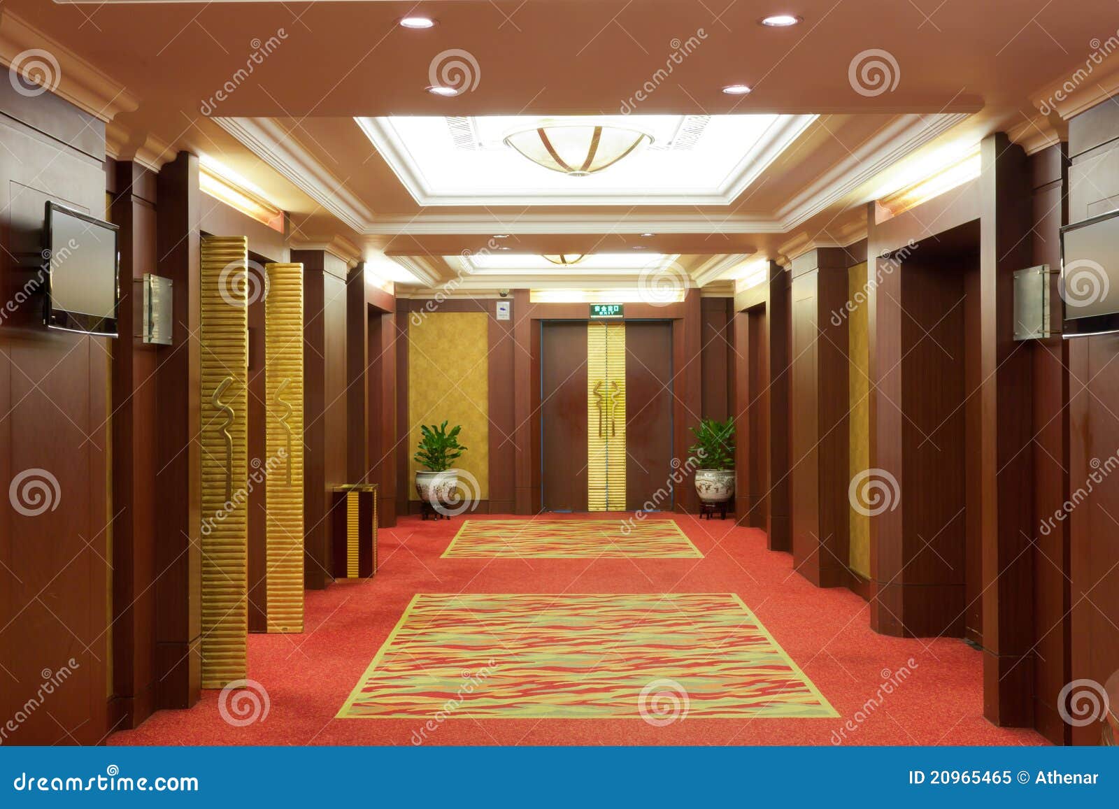 Luxury Hotel Corridor Interior Stock Image - Image of corridor ...
