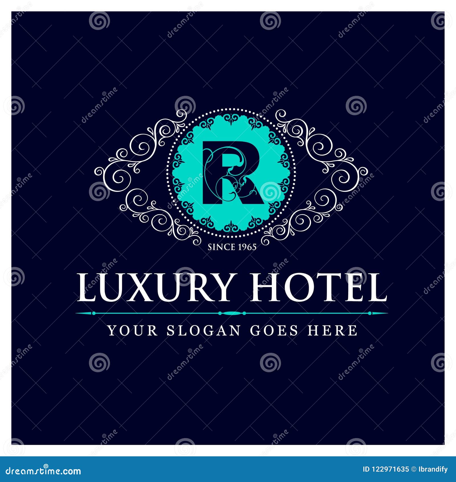 Luxury Hotel Design with Logo and Typography Vector Stock Vector ...