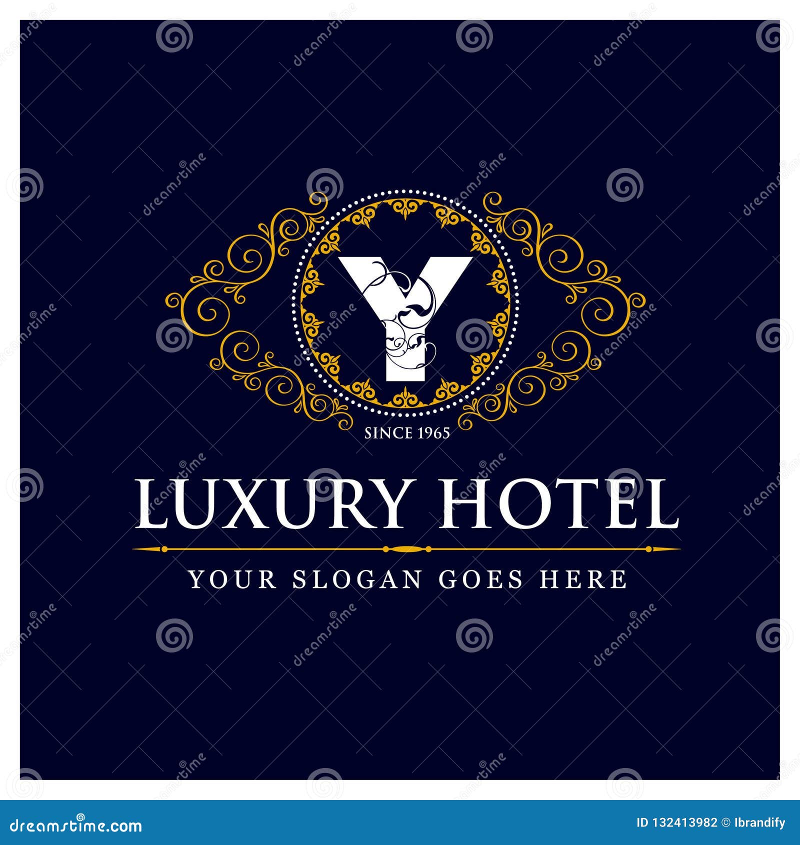Luxury Hotel Design with Logo and Typography Vector Stock Vector ...