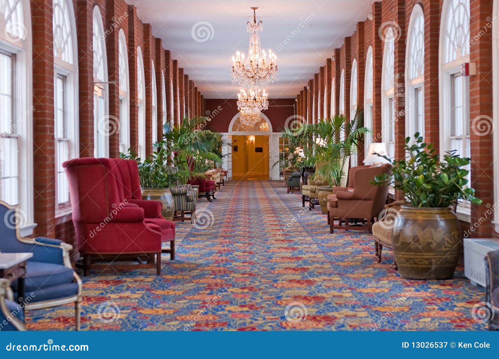 Luxury hotel hallway stock image. Image of architectural - 13026537