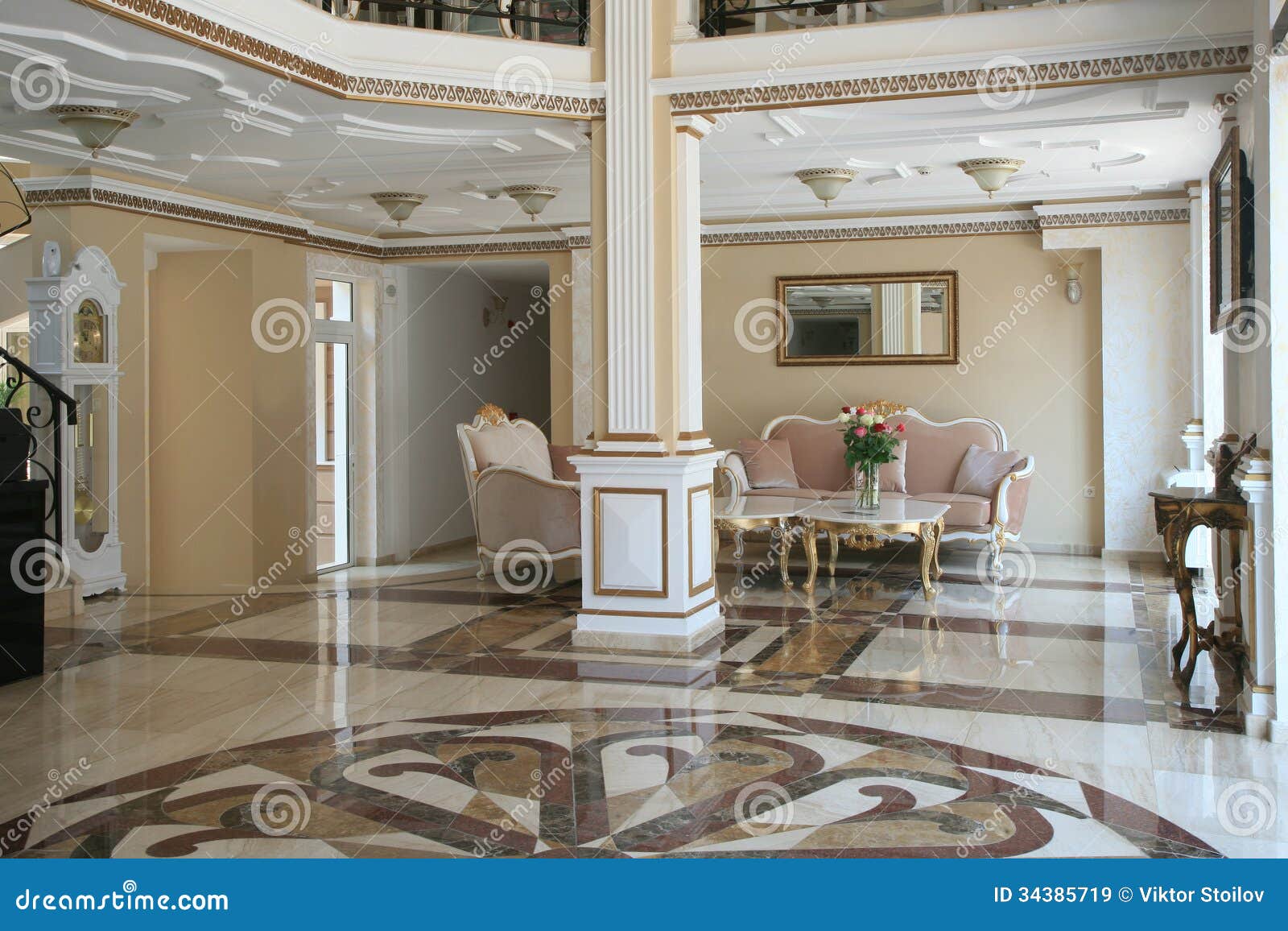 Luxury hotel interior stock image. Image of baroque, indoor - 34385719