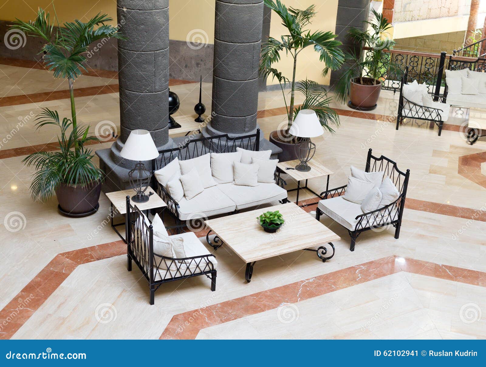 Luxury hotel lobby. stock image. Image of empty, hall - 62102941