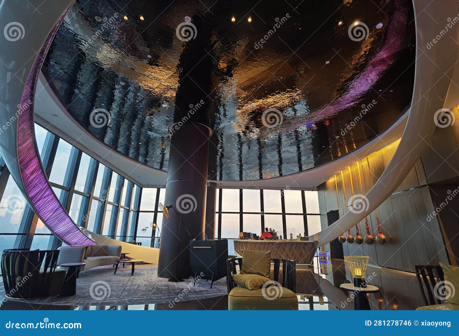 Luxury hotel lobby stock photo. Image of building, points - 281278746