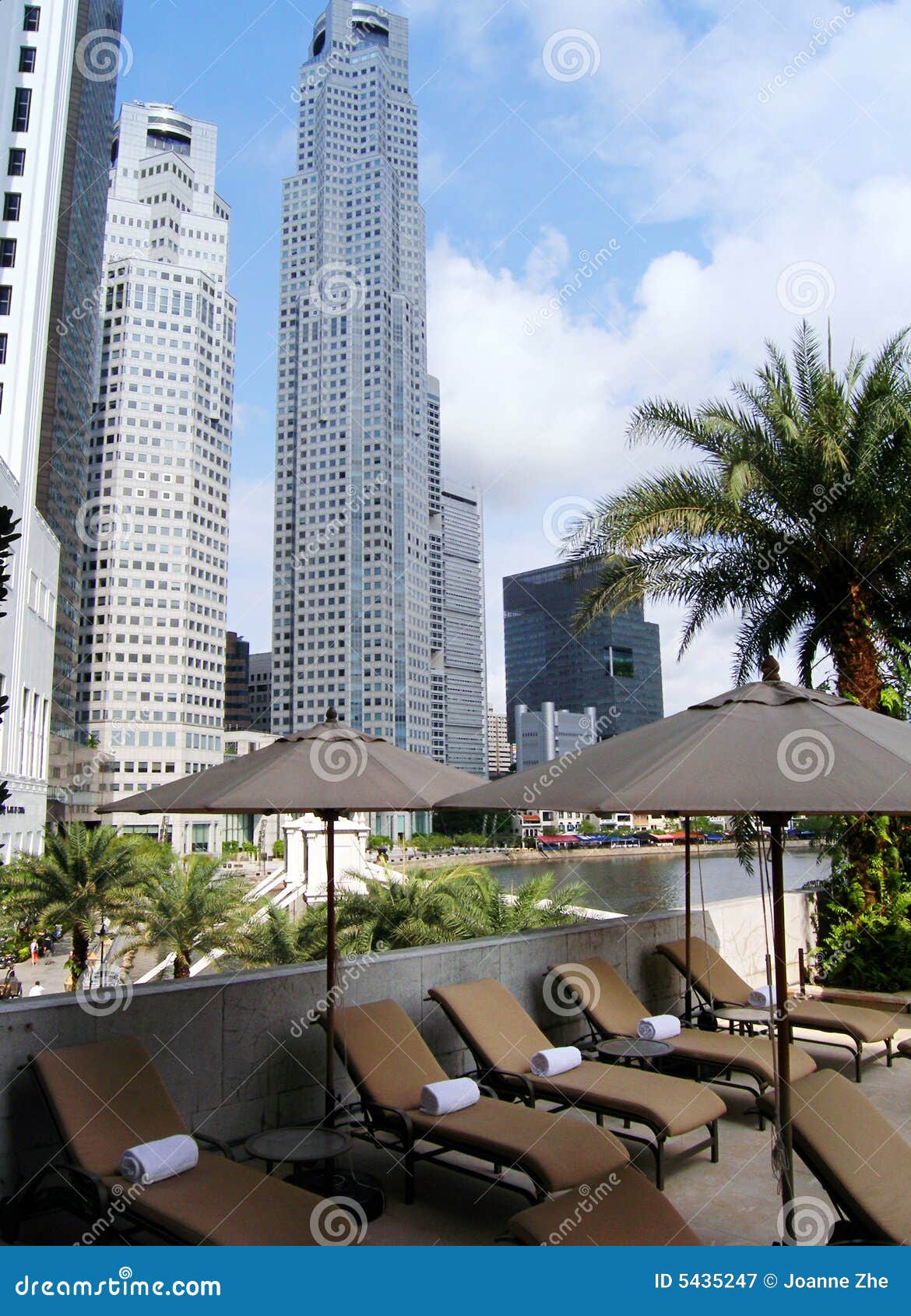 Luxury Hotel Pool Area & View Stock Image - Image of downtown, business ...