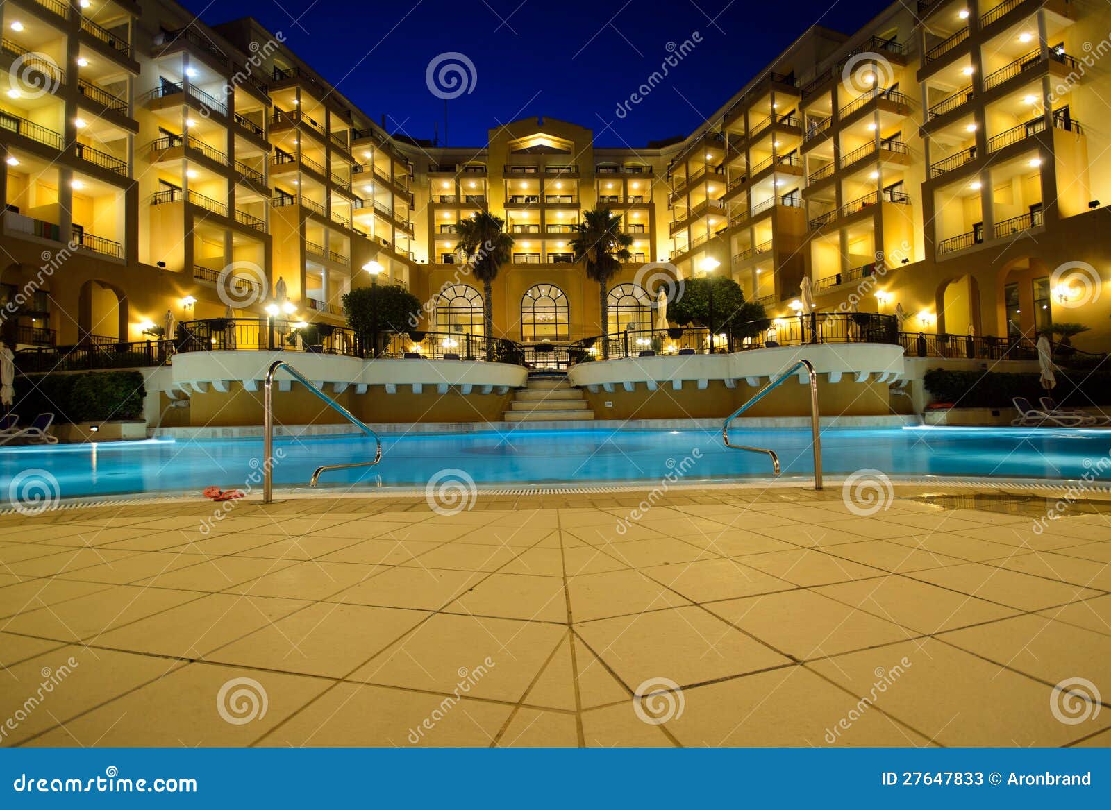 Luxury hotel pool at night stock image. Image of leisure - 27647833