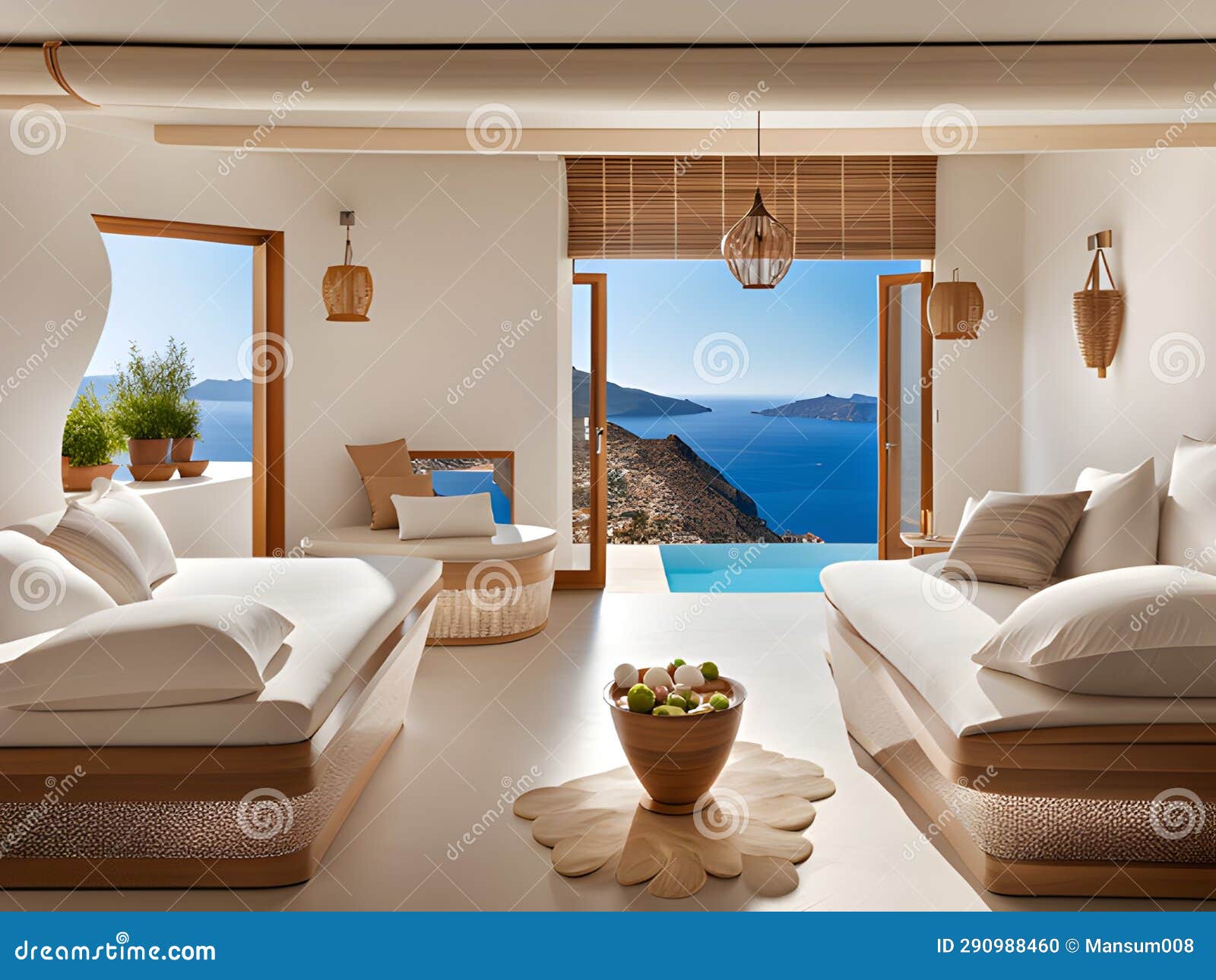 Luxury Hotel with a Pool View from Above, 3d Render Stock Illustration ...