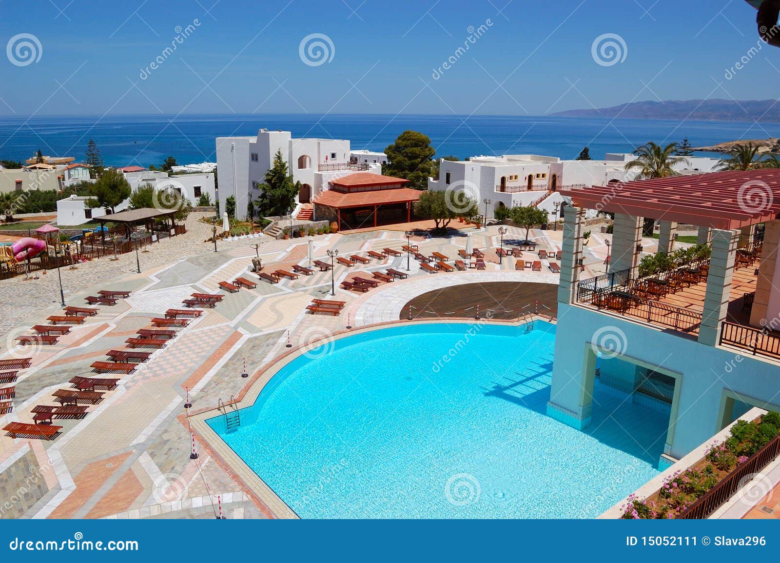 Luxury Hotel Recreation Area Stock Image - Image of mediterranean ...