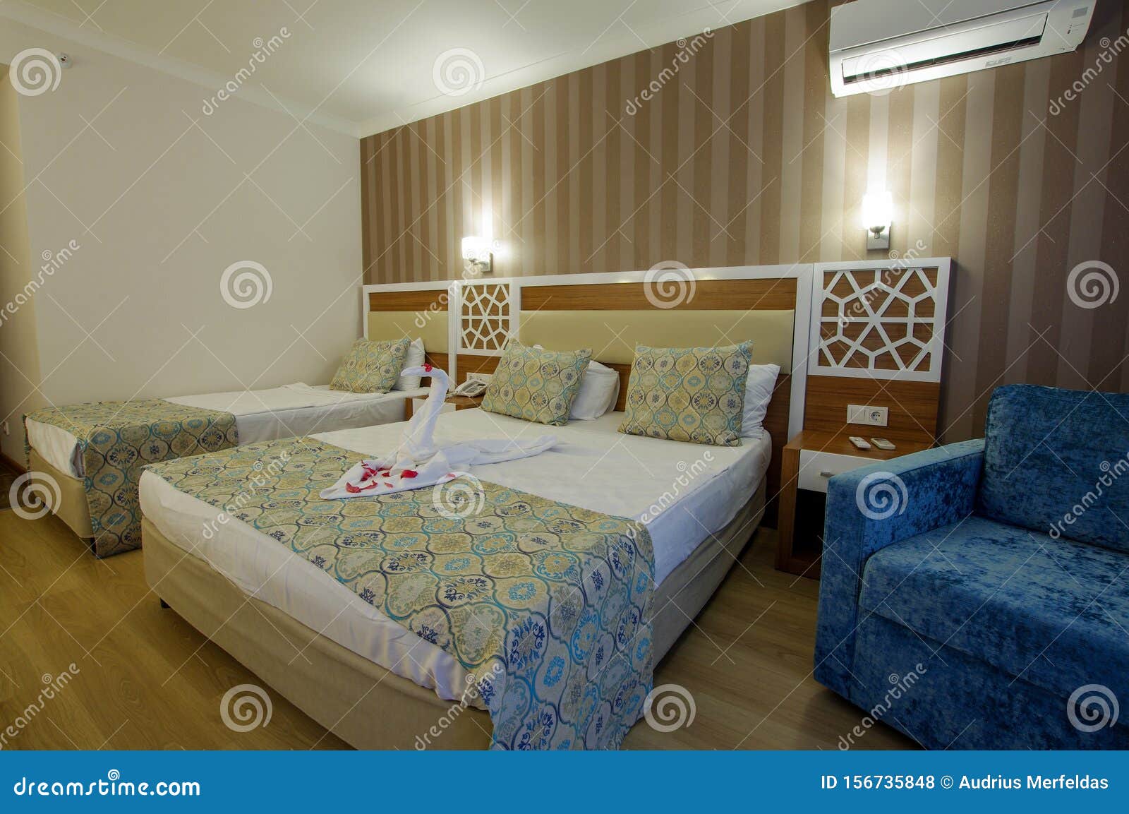 Luxury Hotel Room Wide Angle View Stock Photo - Image of number, estate ...