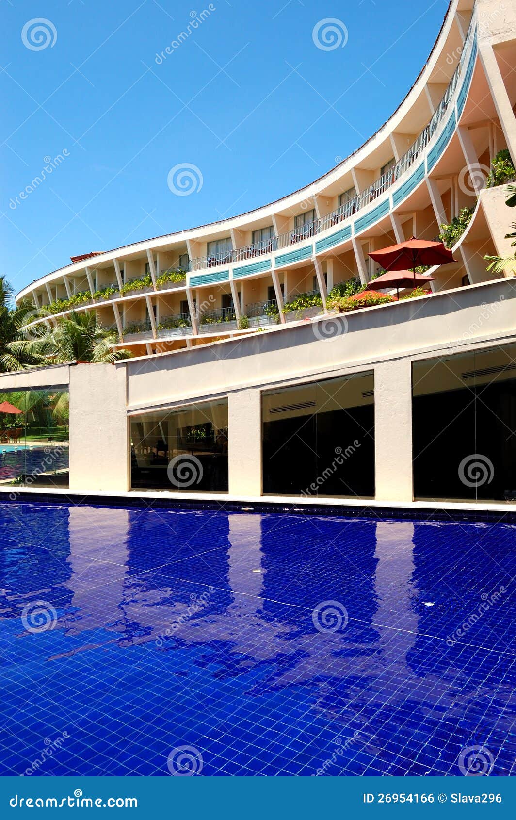 The Luxury Hotel with Swimming Pool and Bar Stock Photo - Image of ...