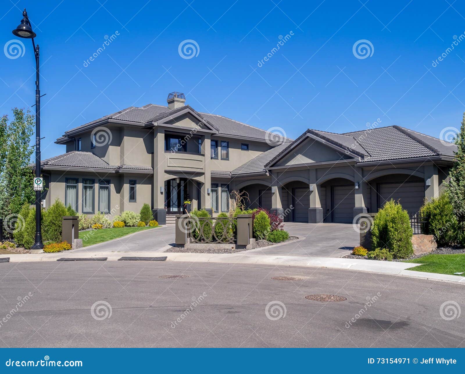 Luxury house, Calgary stock image. Image of housing, front - 73154971
