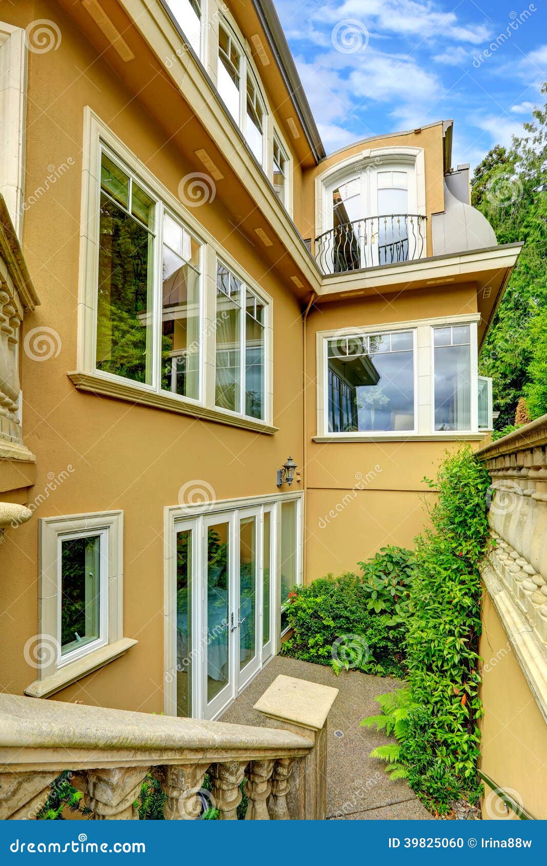 Luxury House Exterior. View of Entrance Stock Photo - Image of style ... Luxury House Exterior. View of Entrance Stock Photo - Image of style ...
