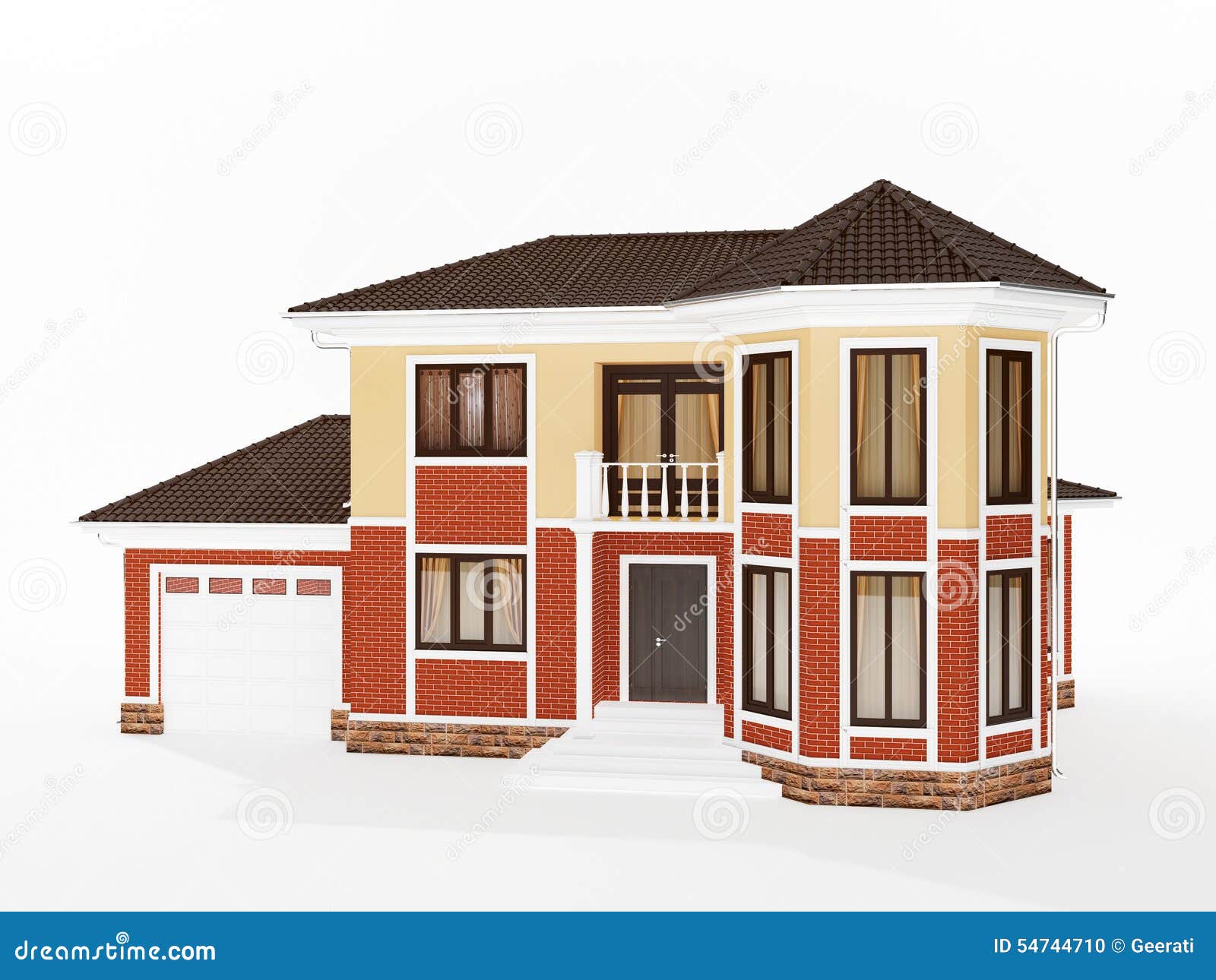 Luxury House Isolated on White Background Stock Photo - Image of ...