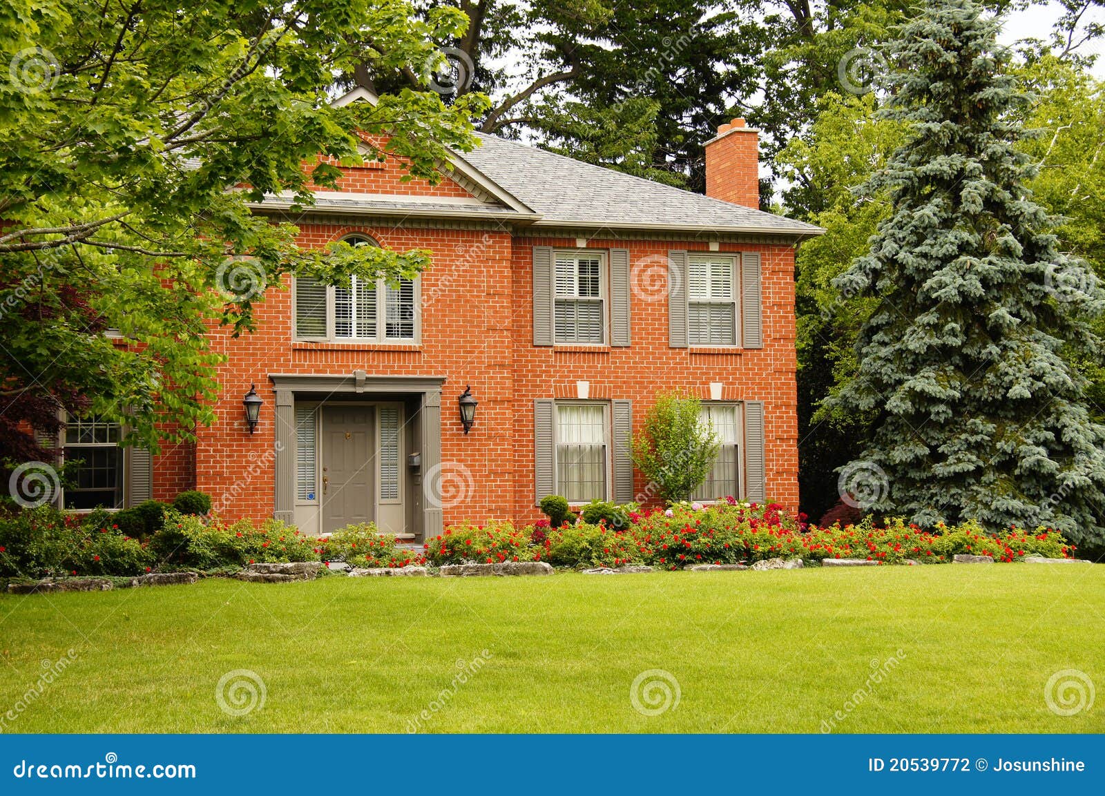 Luxury House with Shutters stock photo. Image of flowers - 20539772