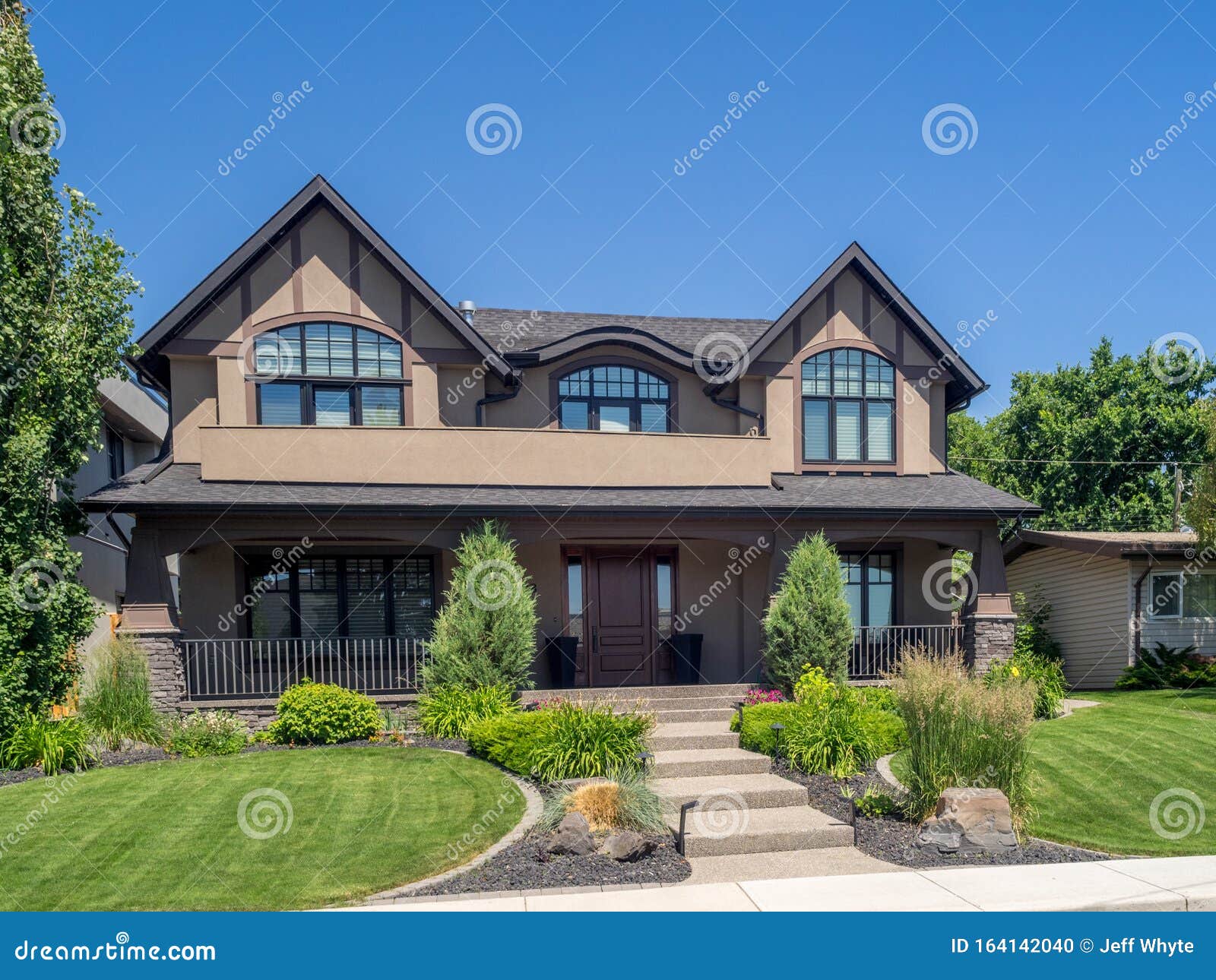 Luxury home, Calgary stock photo. Image of landscaping - 164142040