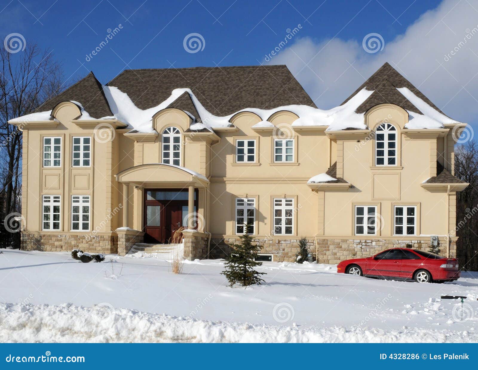 Luxury House in Winter stock photo. Image of home, mansion - 4328286