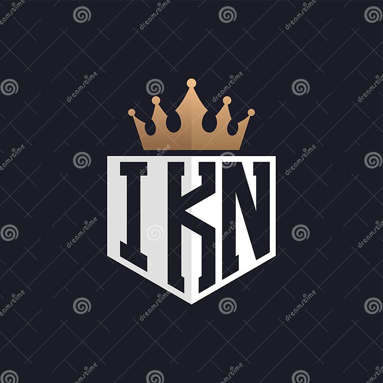 Luxury Ikn Logo With Crown Elegant Initials Ikn Letter Logo For Exclusive Brands Stock Vector