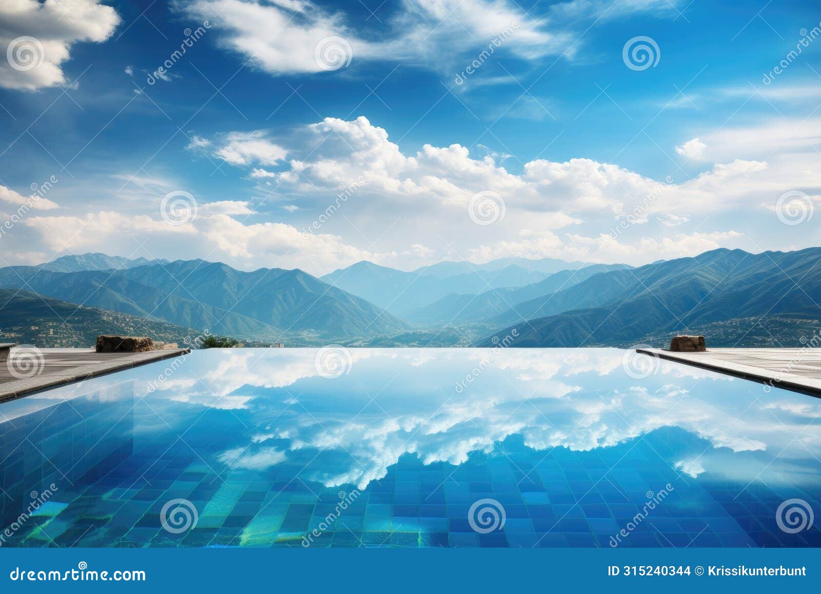 Luxury Infinity Pool on Mountain View AI Generated Stock Photo - Image ...