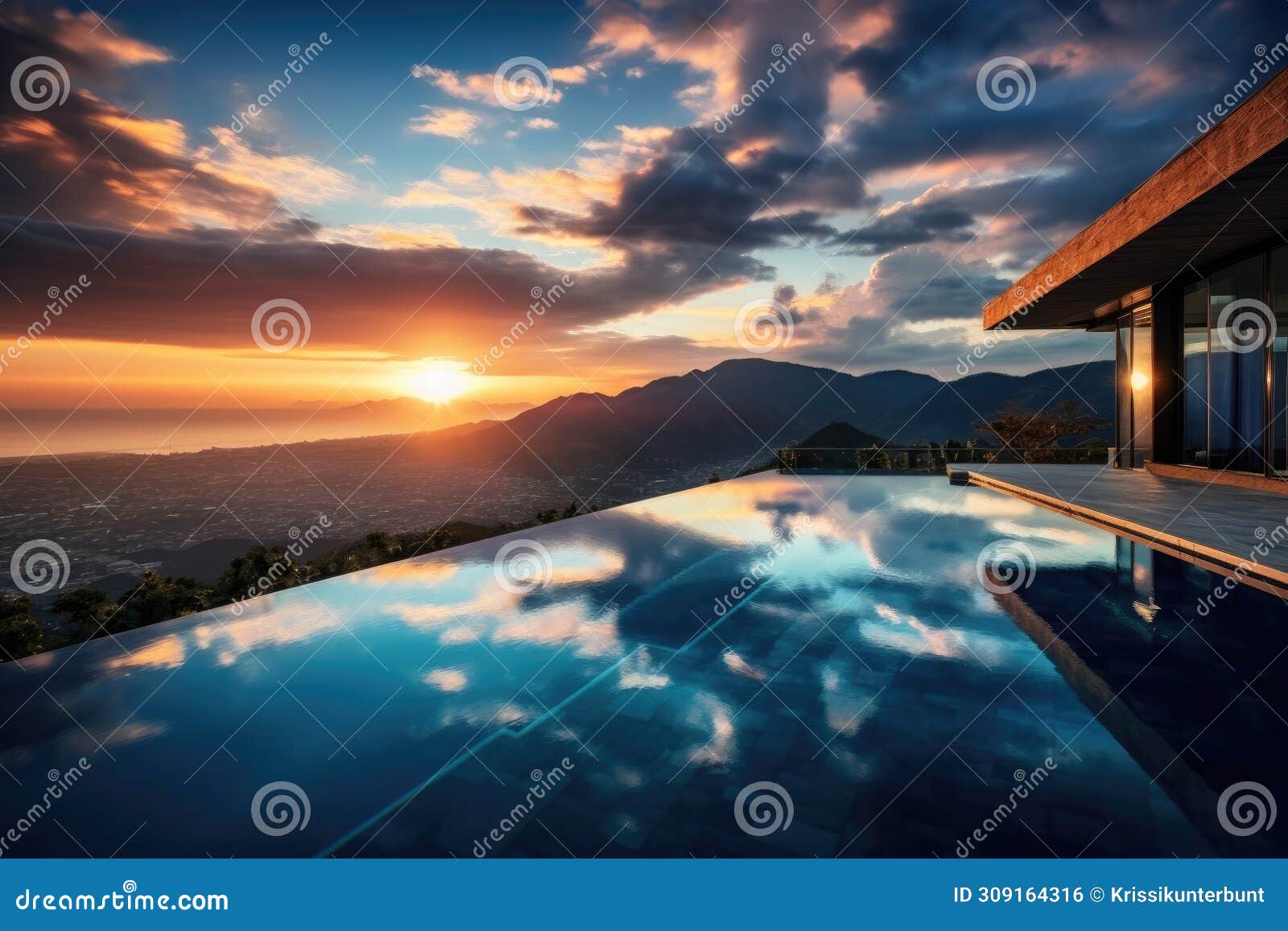Luxury Infinity Pool on Mountain View AI Generated Stock Photo - Image ...