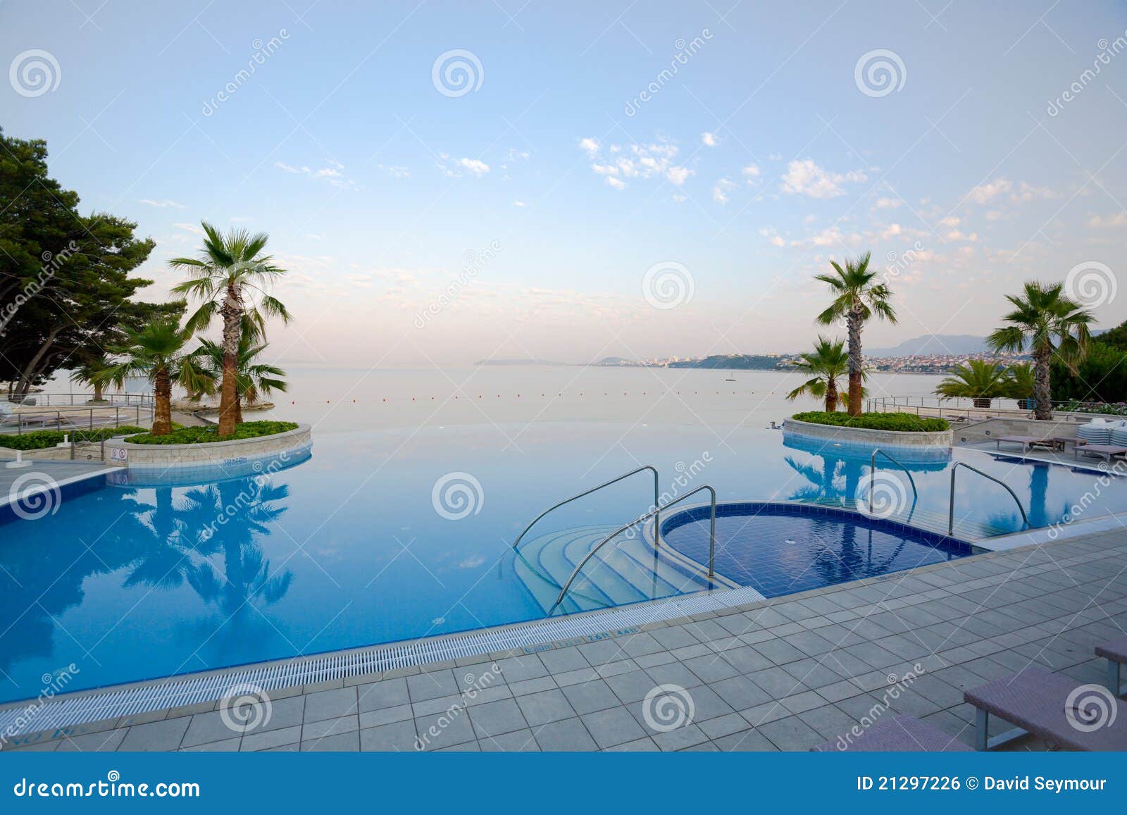 Luxury Infinity Pool with Stunning Sea View Stock Photo - Image of dawn ...