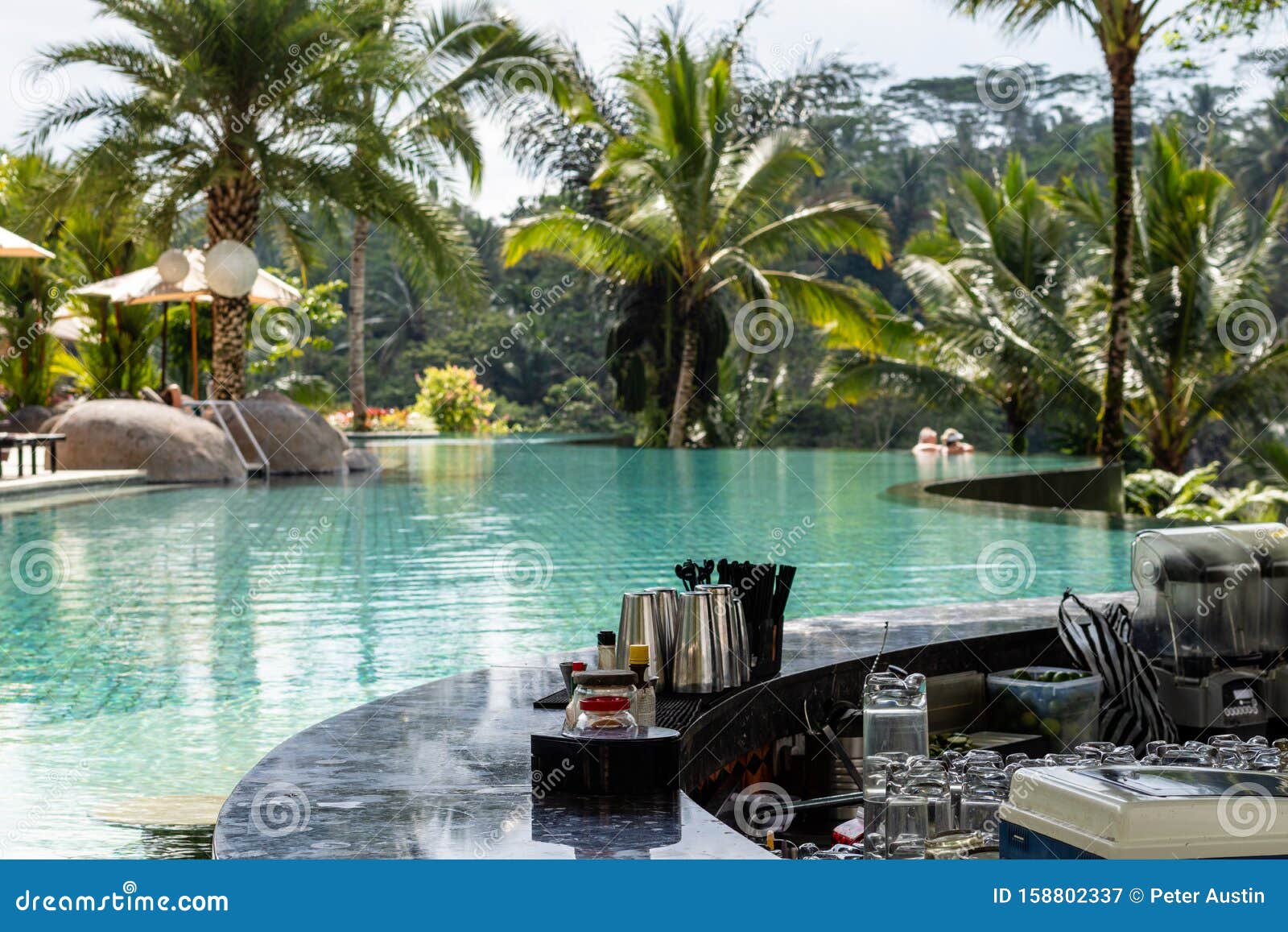 A Luxury Infinity Pool in a Tropical Resort Stock Image - Image of ...