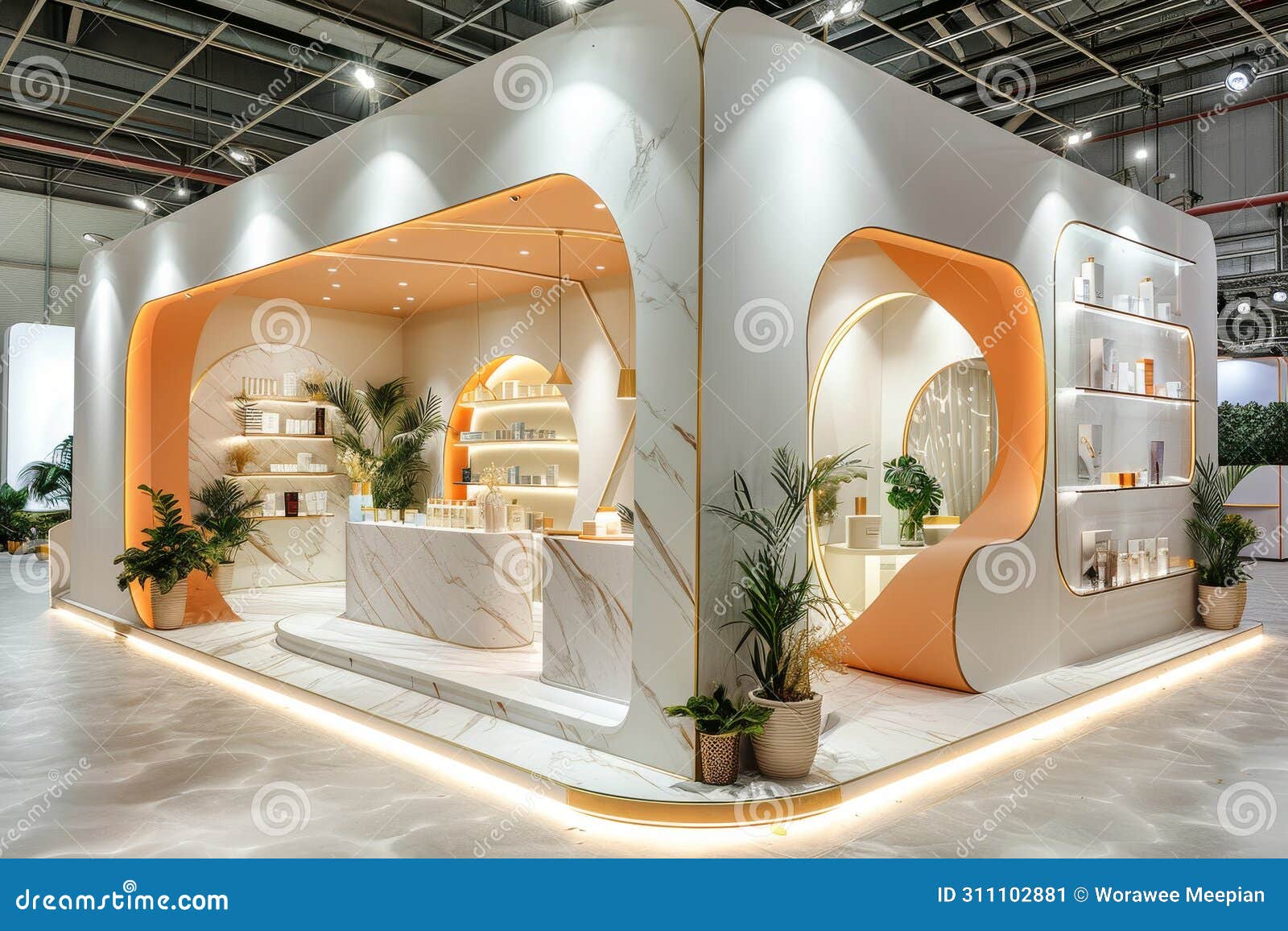 Luxury Interior Booth of Cosmetic Product Stock Image - Image of skin ...