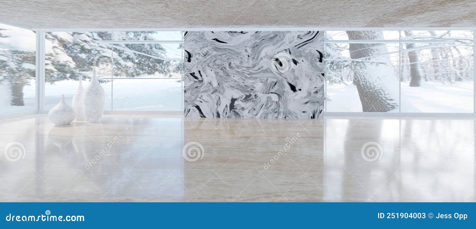 Luxury Interior Design with Abstract Pattern Dark Marble Wall, Glass ...