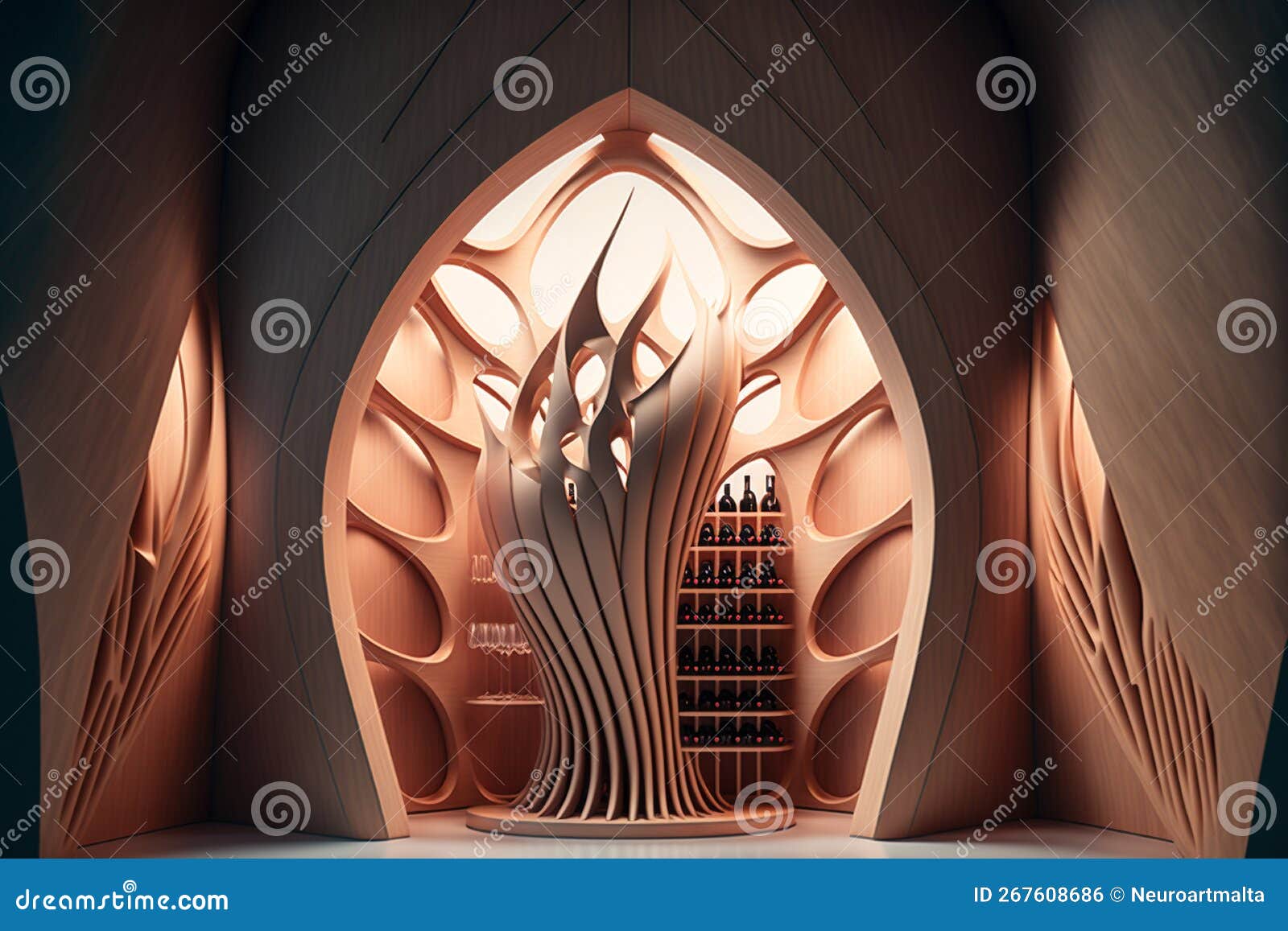 Luxury Interior Wine Cellar Design Concept Stock Illustration ...
