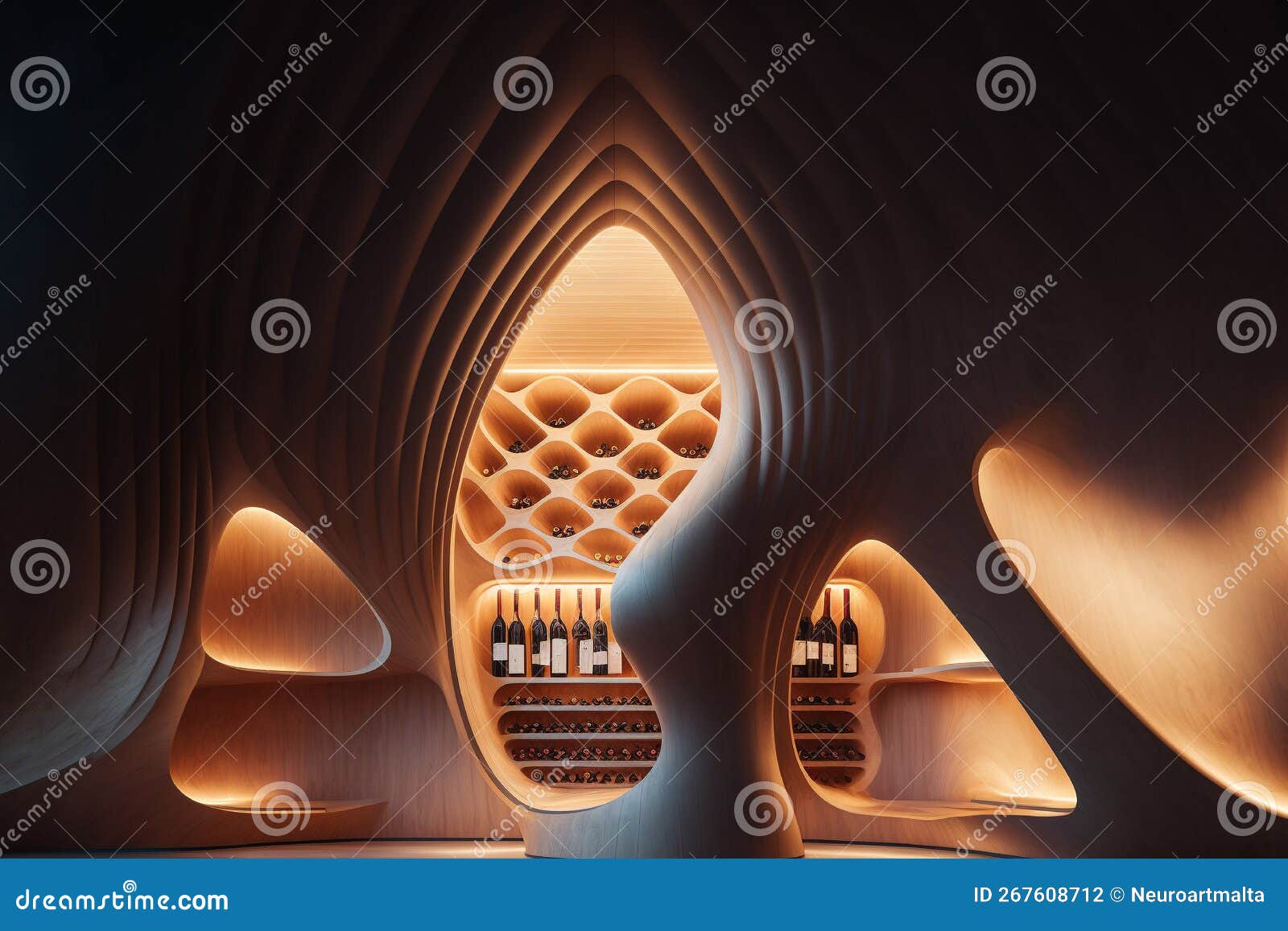 Luxury Interior Wine Cellar Design Concept Stock Illustration ...