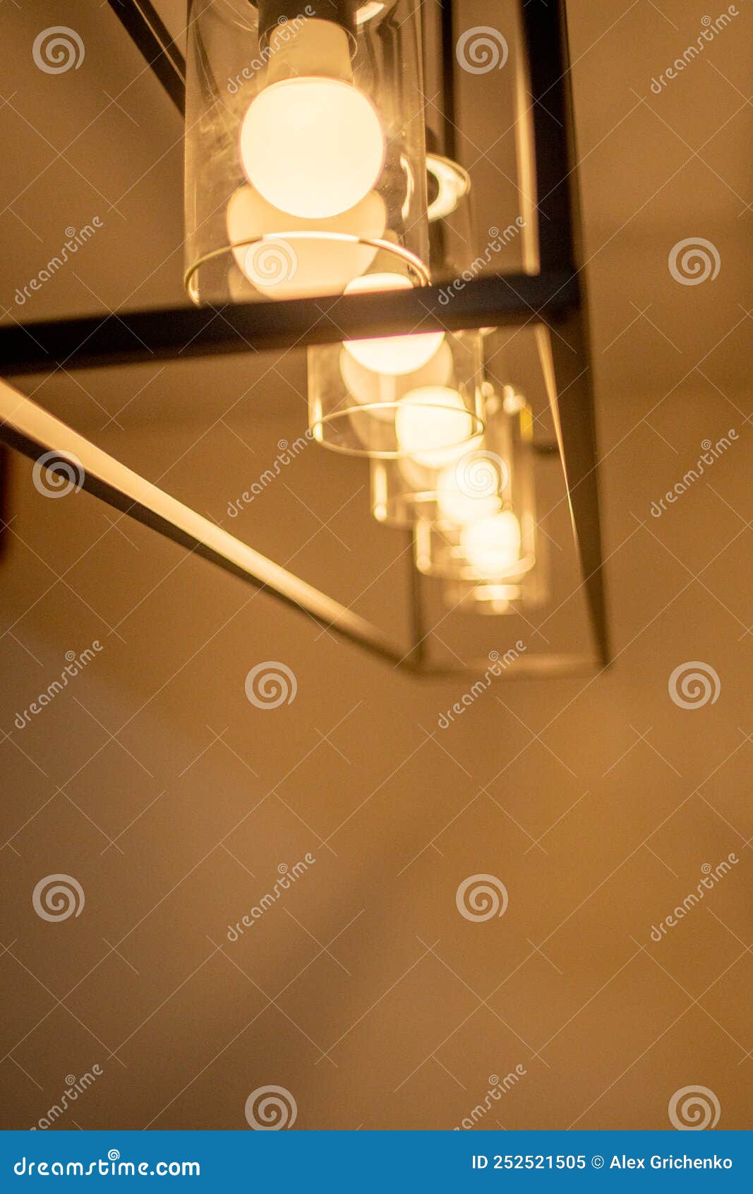 Luxury Italian Lighting at Home in Dining Room Stock Image - Image of ...