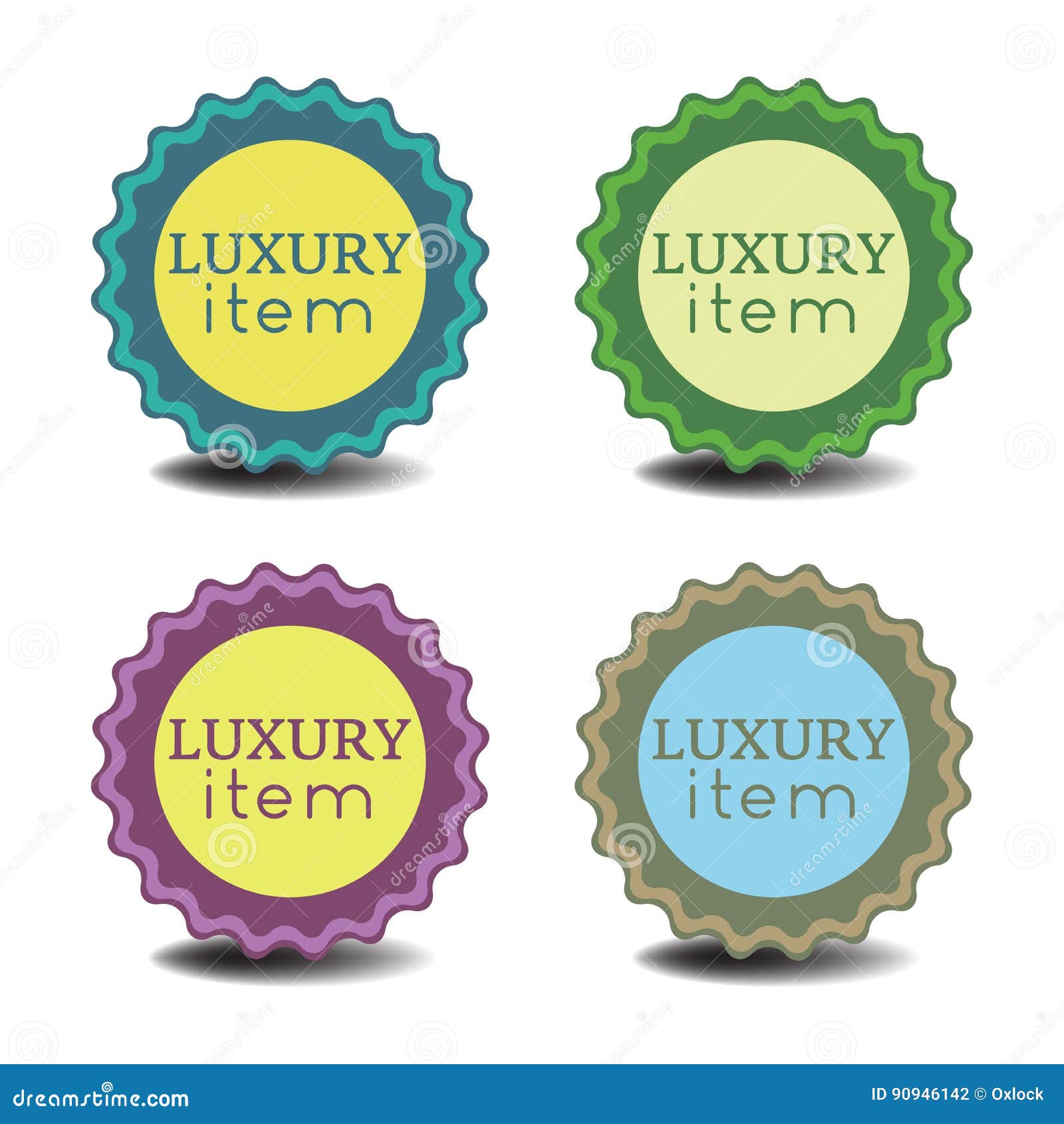 Luxury item stickers stock vector. Illustration of satisfaction - 90946142