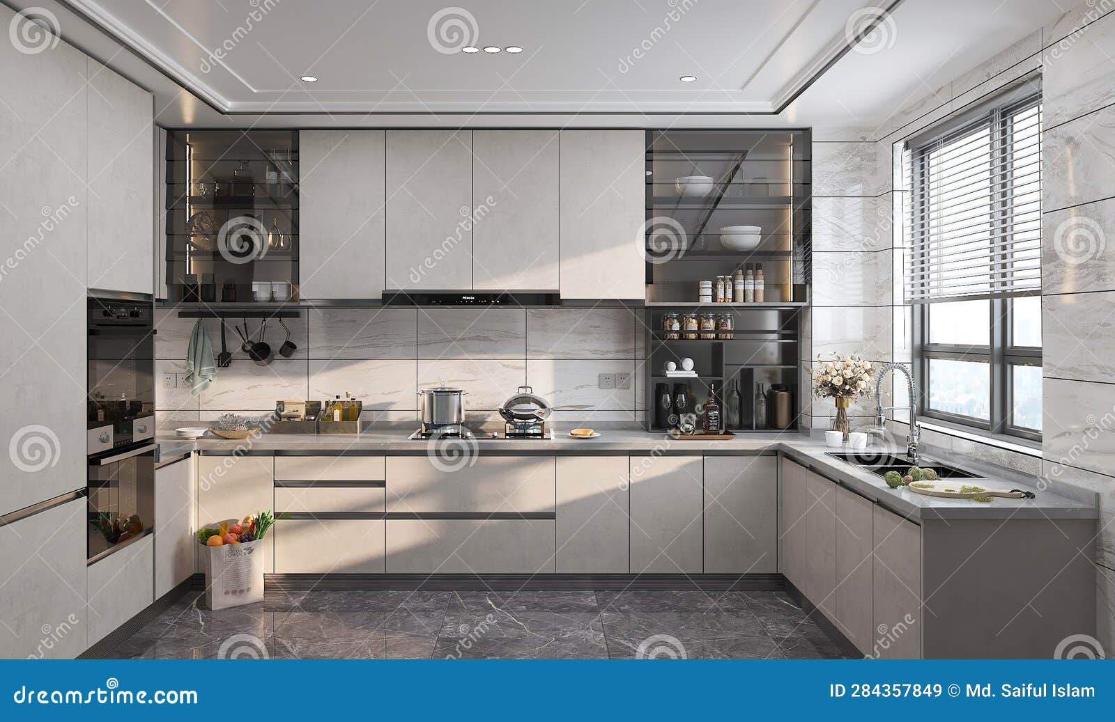 Luxury Kitchen Interior Design with Complete Utilities Placement Ideas ...