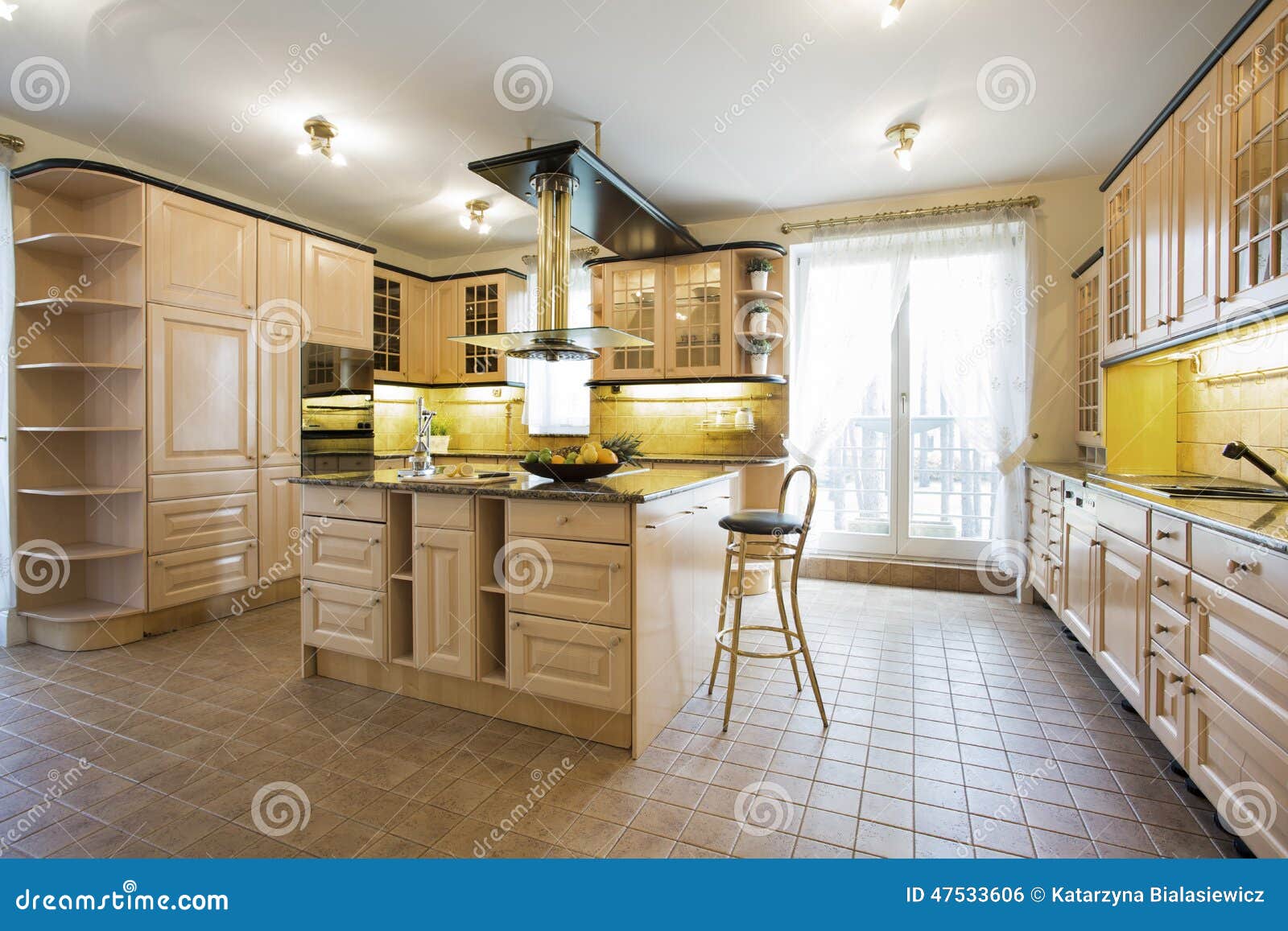 Luxury Kitchen in Traditional Design Stock Photo - Image of detail ...