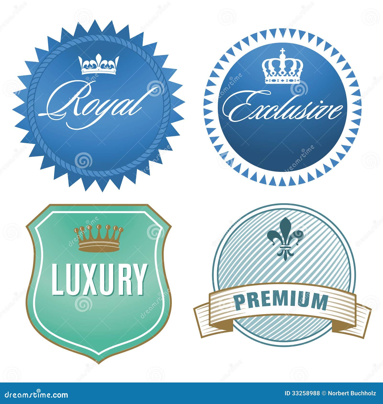 Luxury labels stock vector. Illustration of label, crest - 33258988
