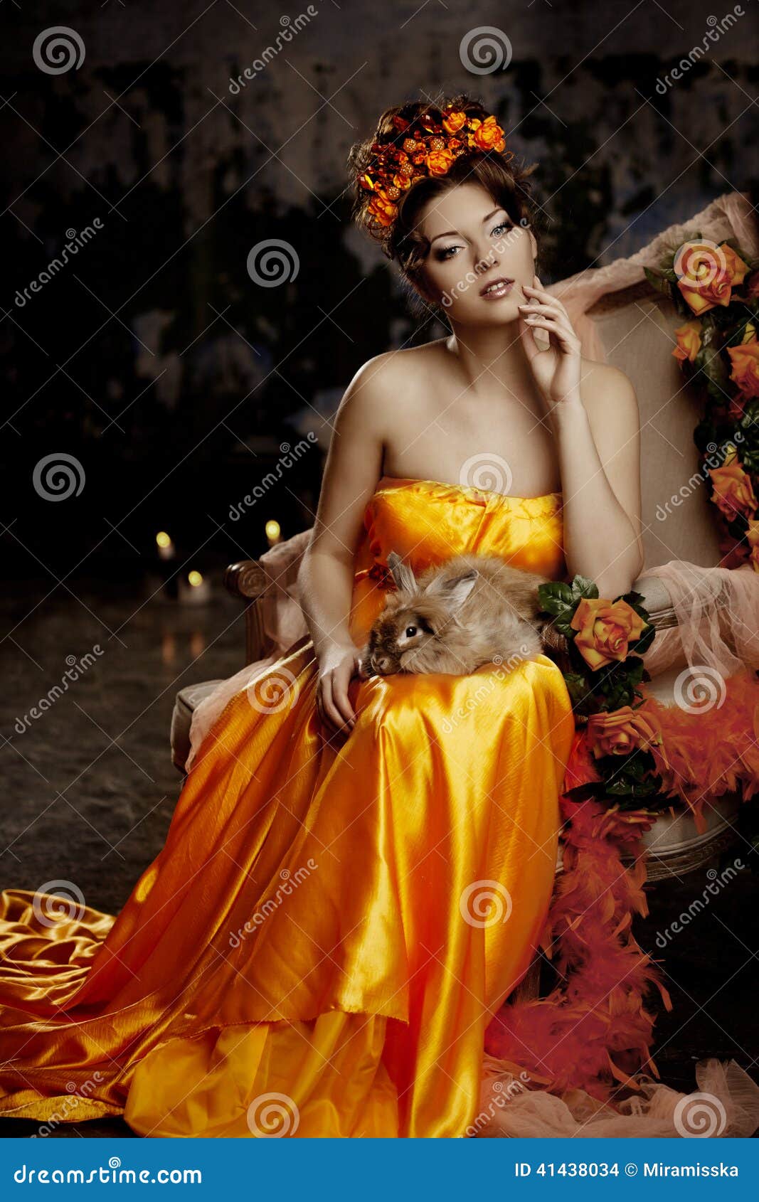 Luxury lady in silk dress stock photo. Image of crown - 41438034