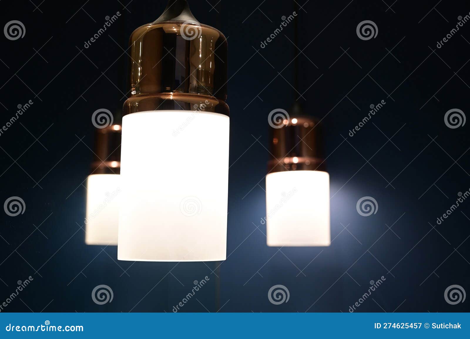Close Up Luxury Lamp Hanging on Room, Interior Design Stock Image ...