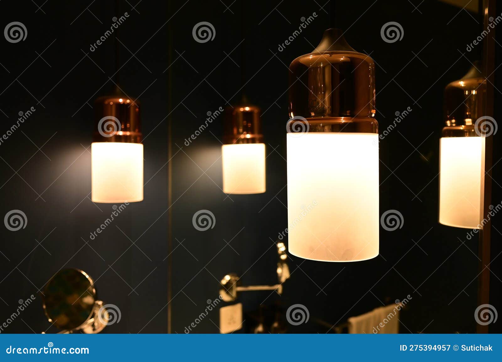Close Up Luxury Lamp Hanging on Room, Interior Design Stock Image ...
