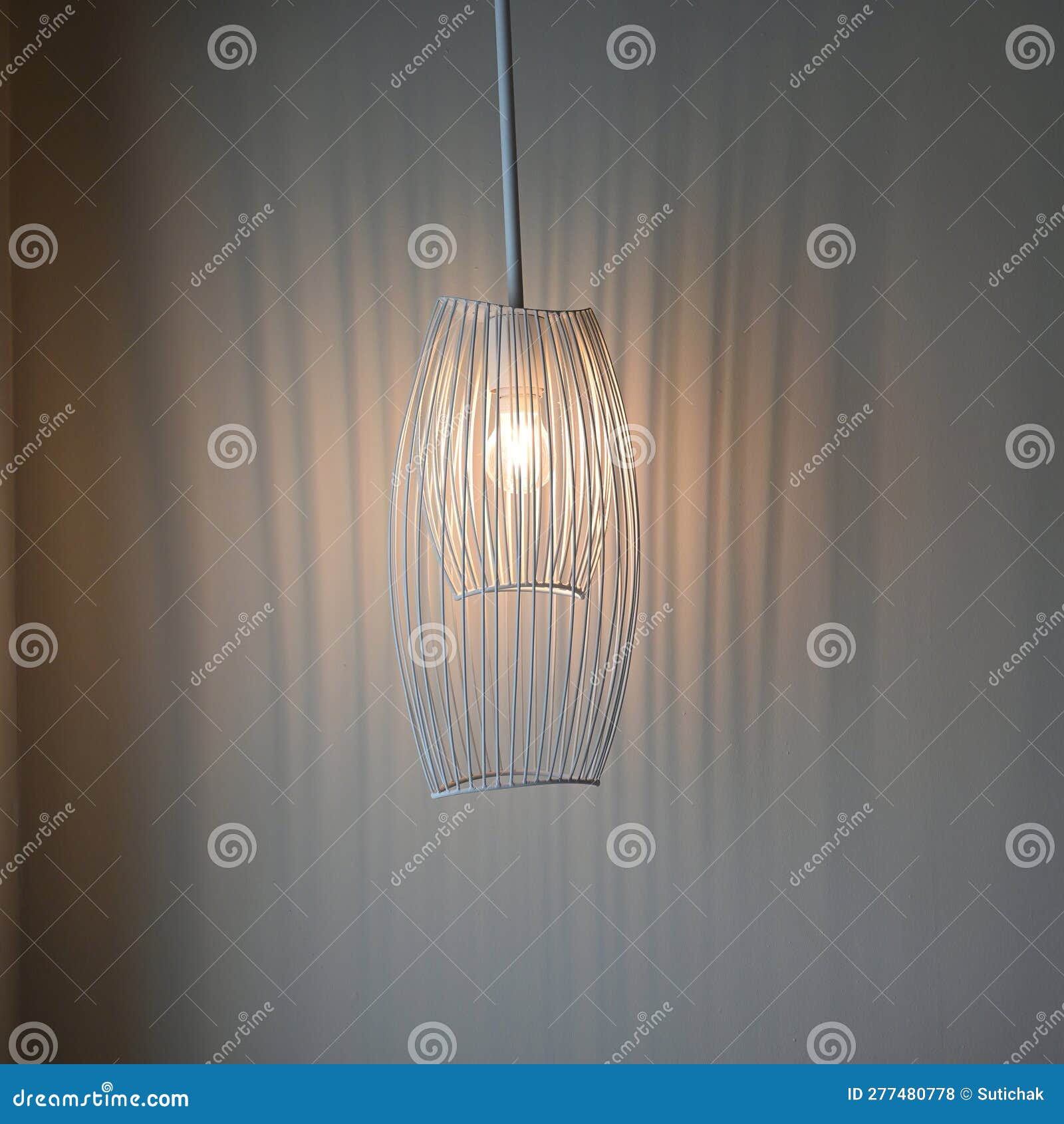 Luxury Lamp Hanging on Room with White Curtain Stock Photo - Image of ...
