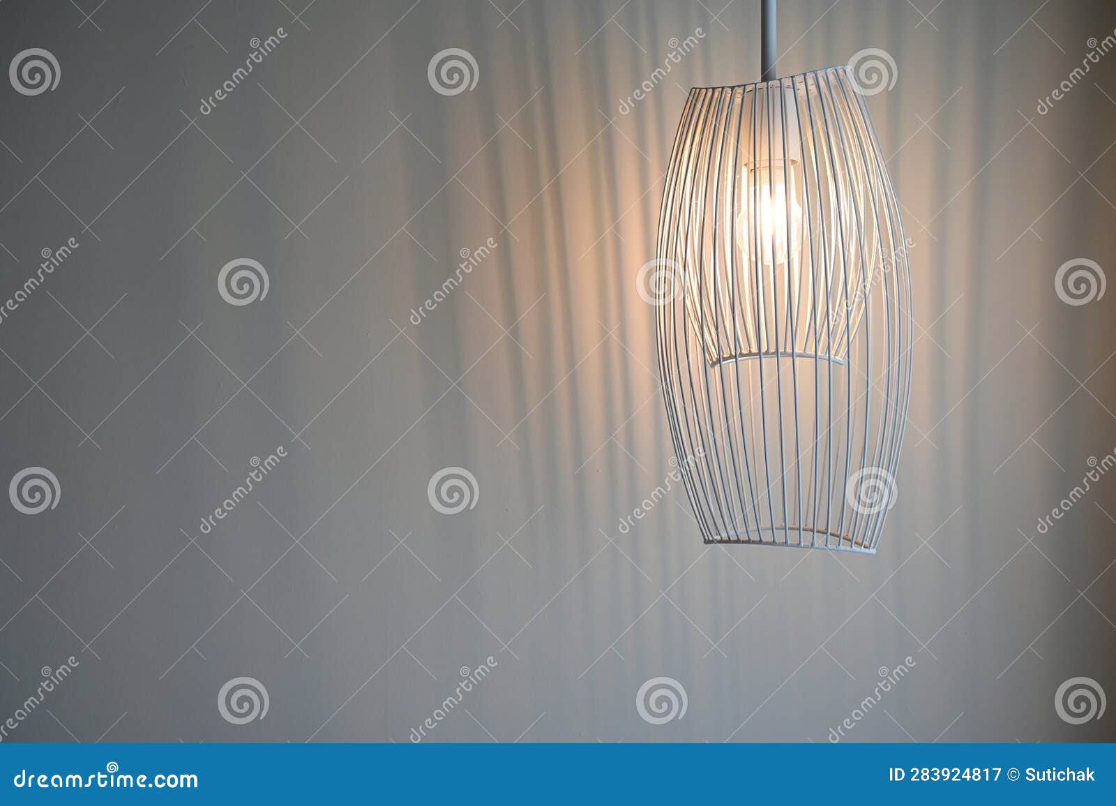 Luxury Lamp Hanging on Room with White Curtain Stock Image - Image of ...