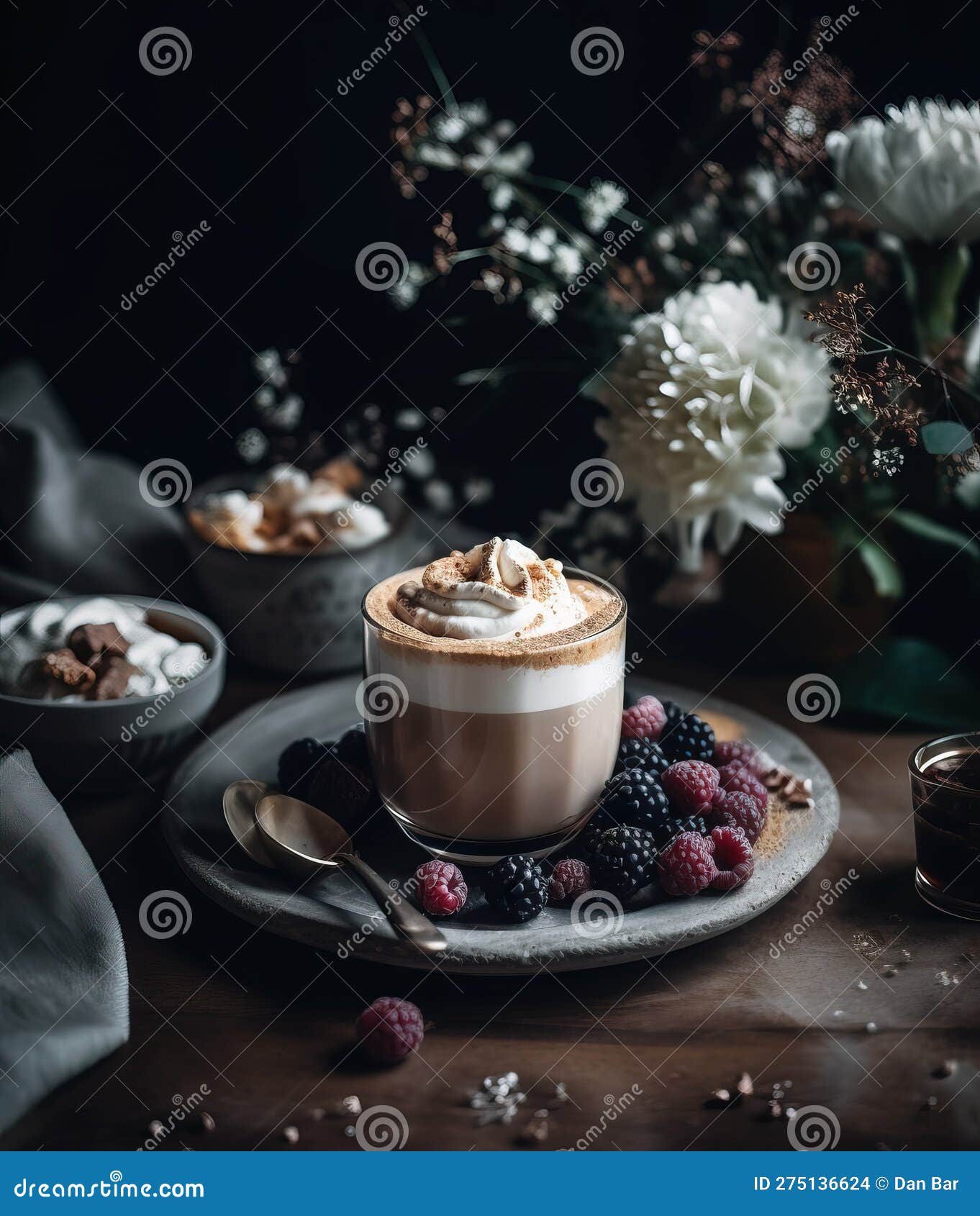 Luxury Latte and Dessert, Decadent Chocolate Sweets. Generative Ai ...