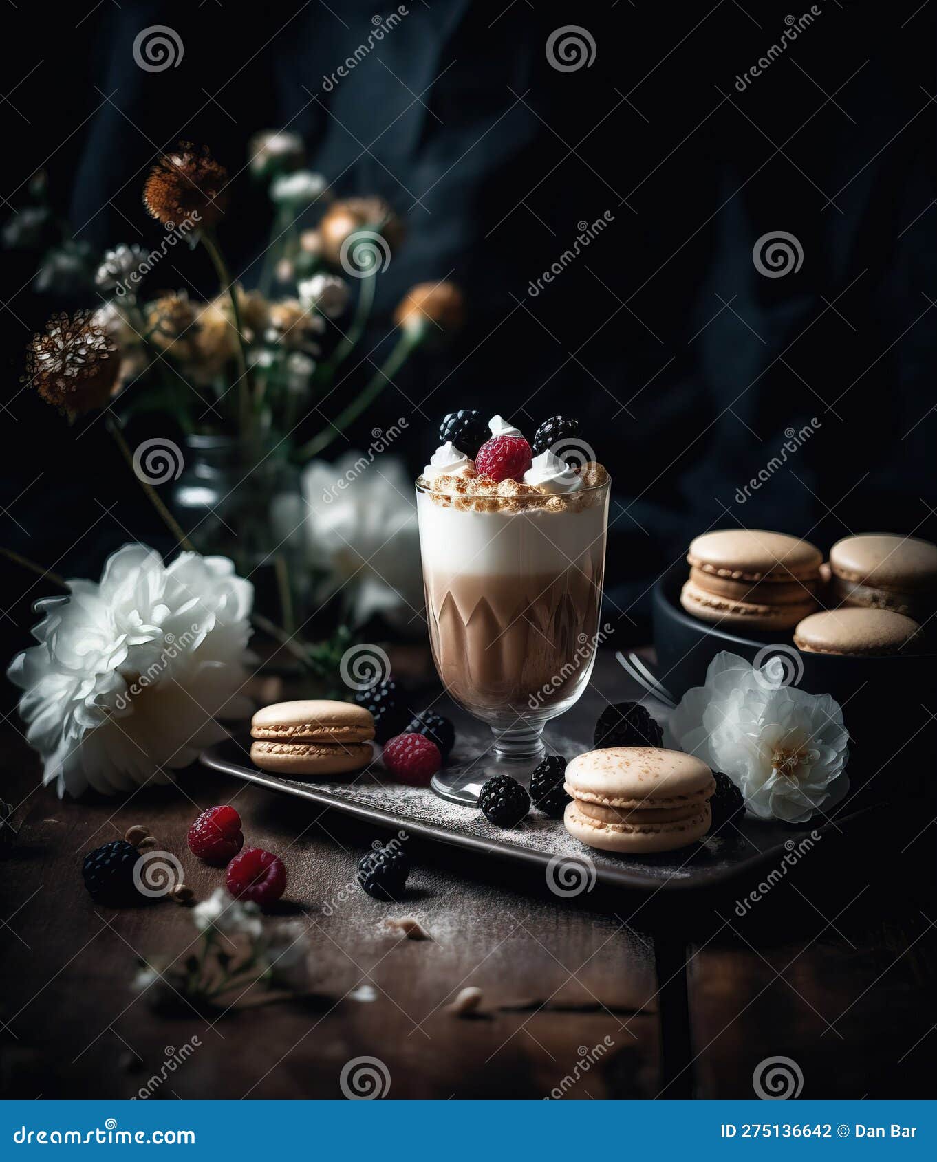 Luxury Latte and Dessert, Decadent Chocolate Sweets. Generative Ai ...