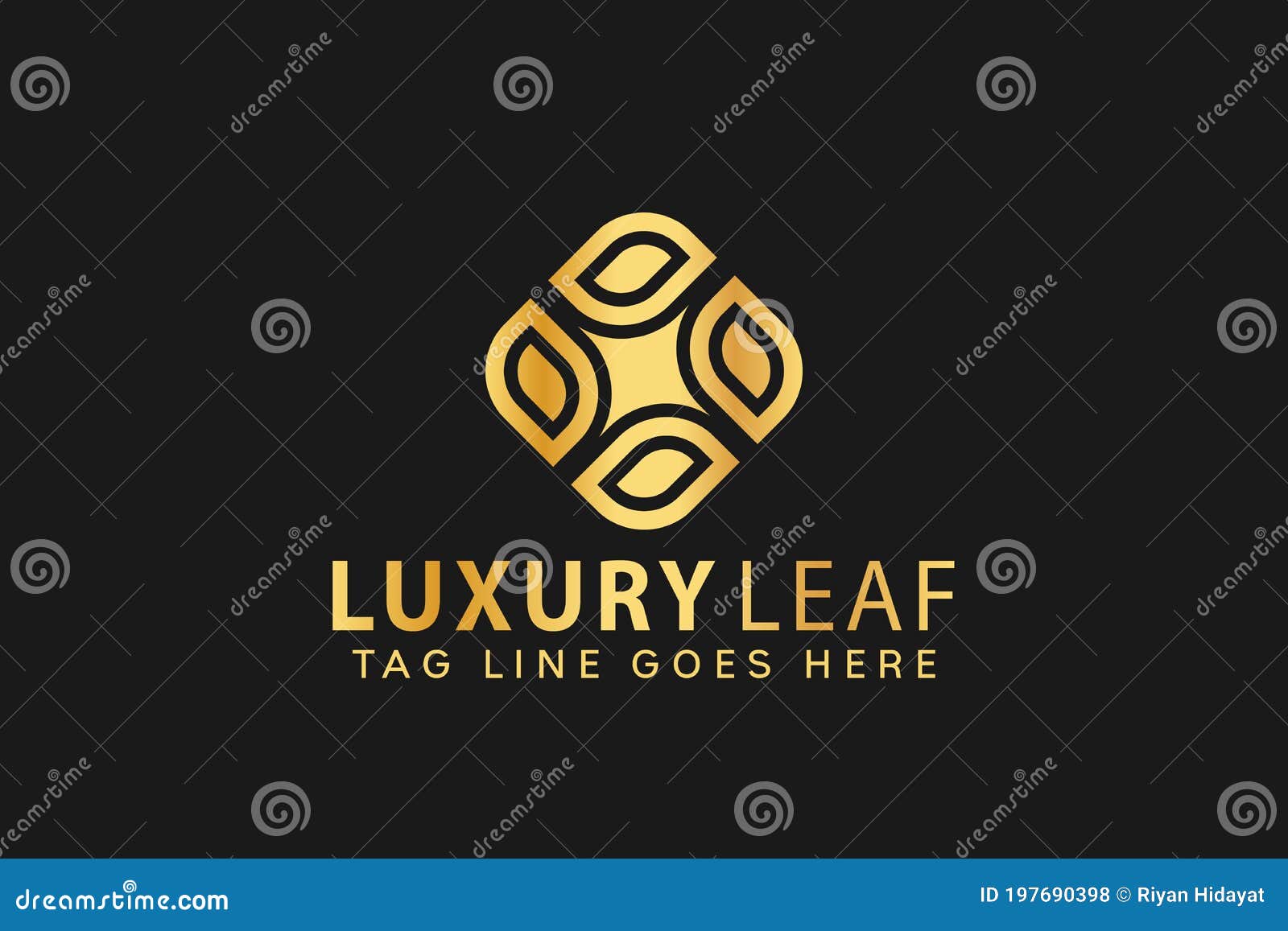 Luxury Leaf Round Square Logo Design Vector Illustration Stock Vector ...